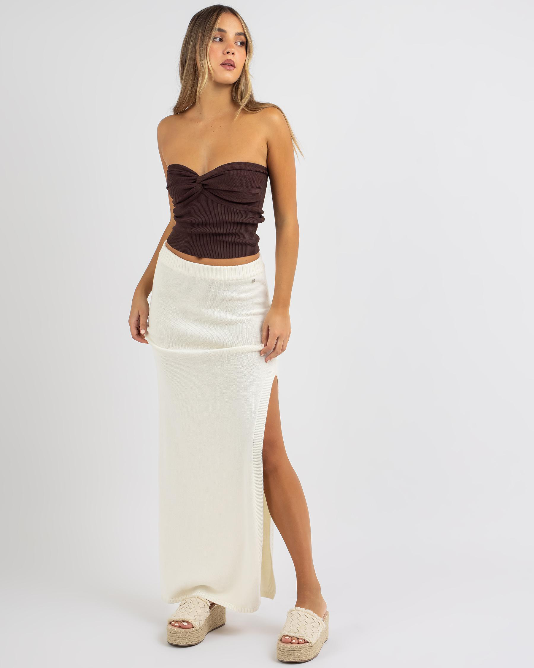 Shop Rusty Margot Maxi Skirt In Snow - Fast Shipping & Easy Returns ...