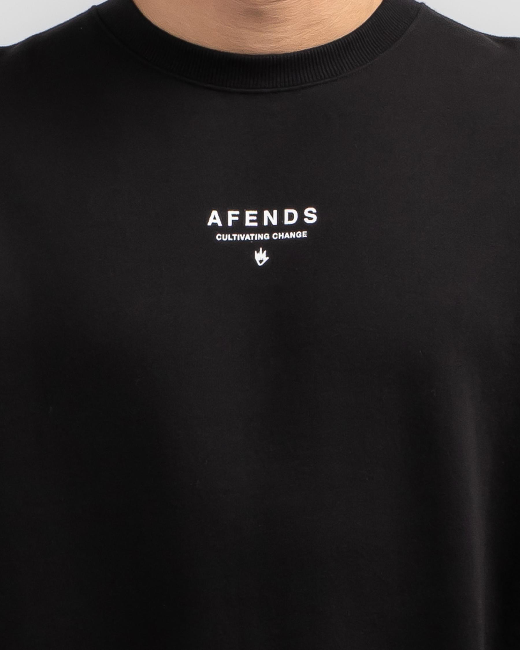 Shop Afends Space Crew Neck Sweatshirt In Black - Fast Shipping & Easy ...
