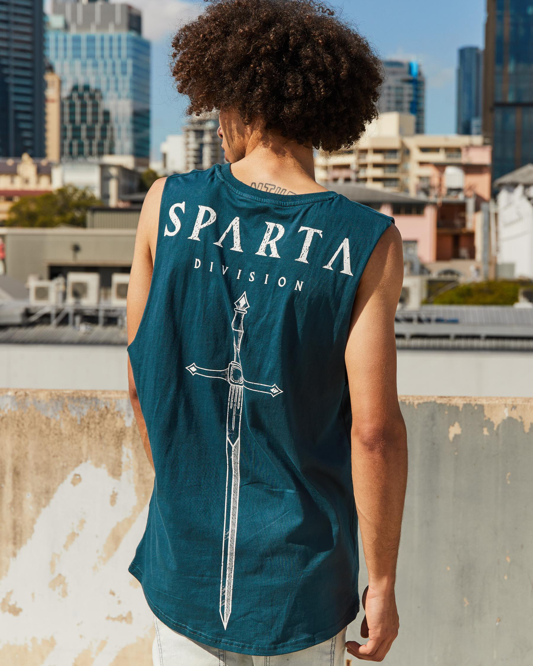 Sparta Sheath Muscle Tank In Teal - Fast Shipping & Easy Returns - City ...