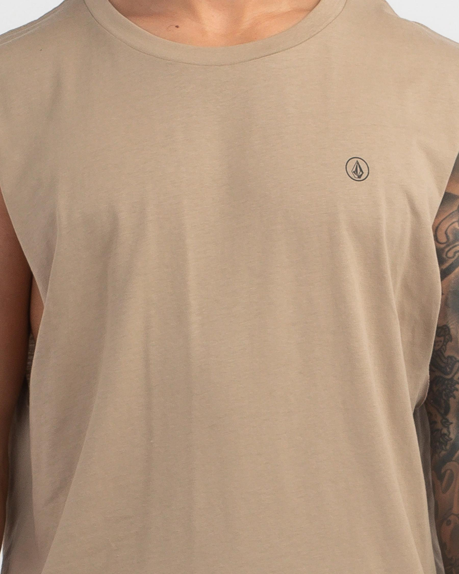 Shop Volcom Solid Muscle Tank In Desert Taupe - Fast Shipping & Easy ...