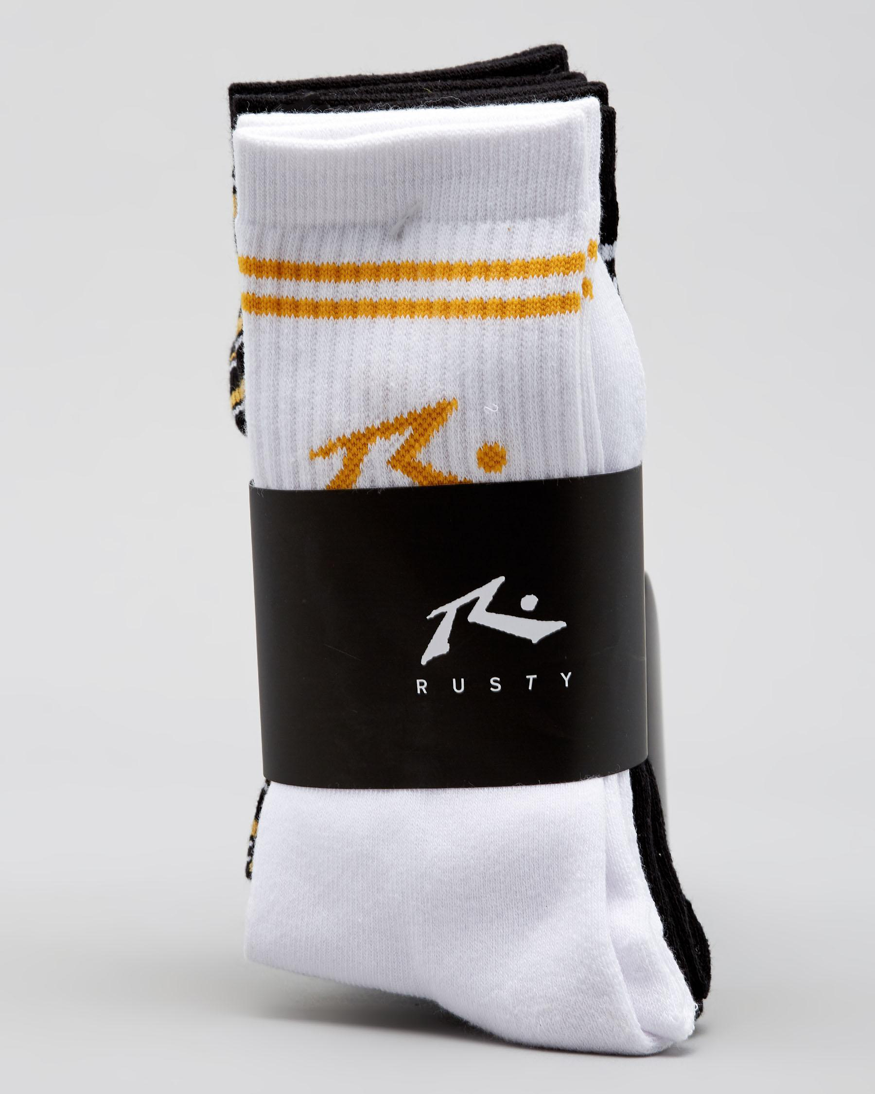 Shop Rusty Never Ever Mid Calf Socks 3 Pack In Multi 1 - Fast Shipping ...