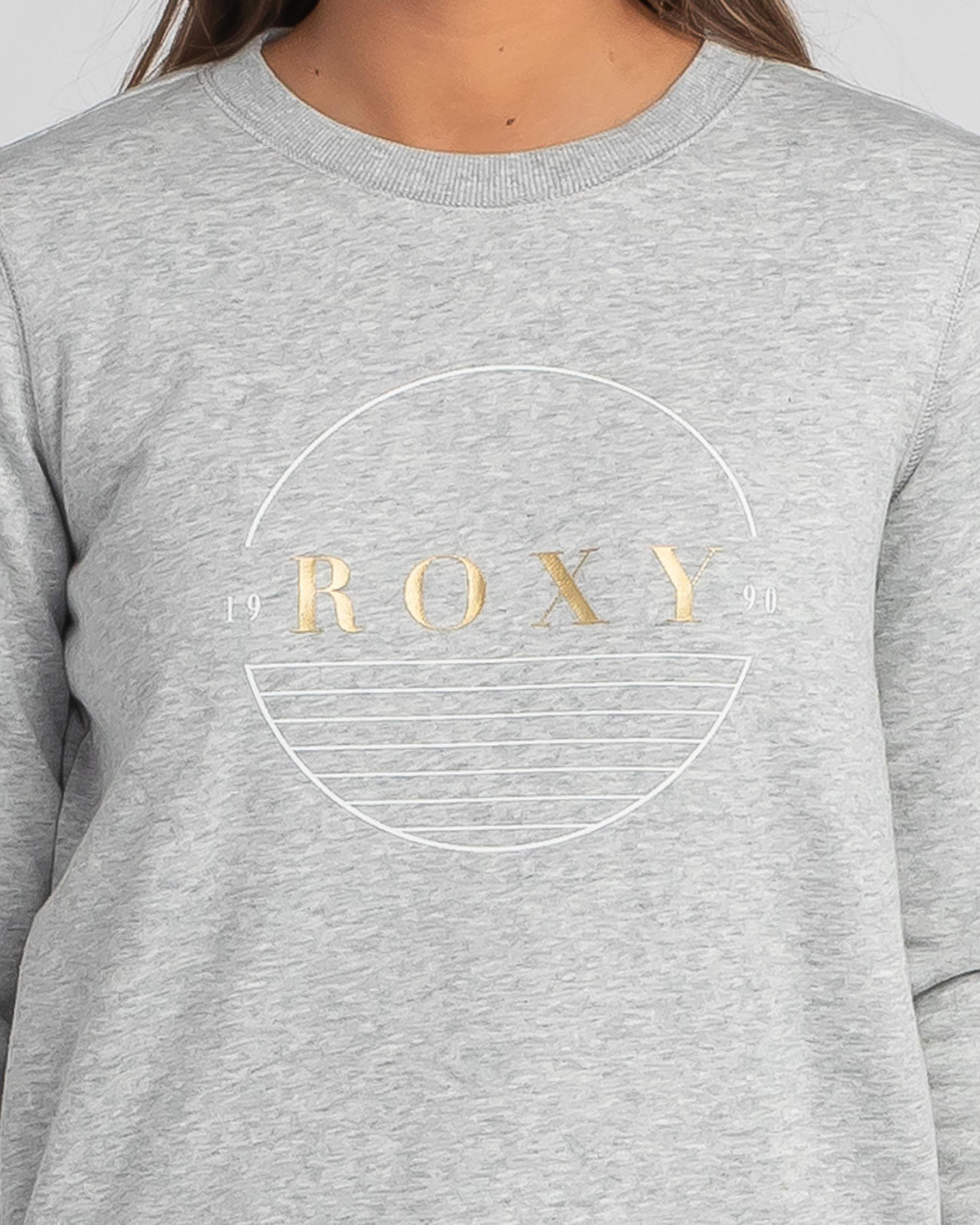 Shop Roxy Day Breaks Crewneck Sweatshirt In Heritage Heather - Fast ...