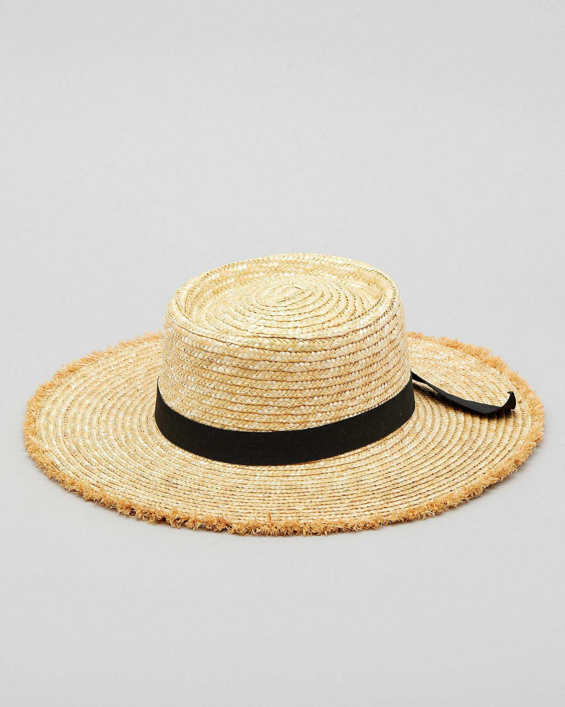 Shop Mooloola Laura Boater Hat In Natural - Fast Shipping & Easy ...