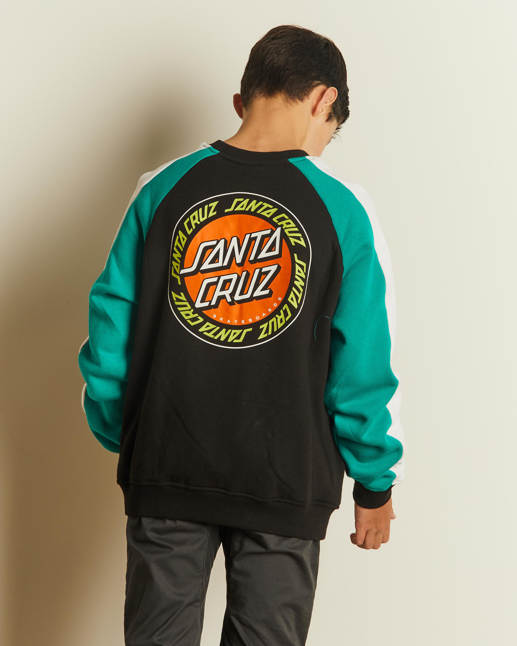 Shop Santa Cruz Boys' Ringed Dot Sweatshirt In Black - Fast Shipping ...