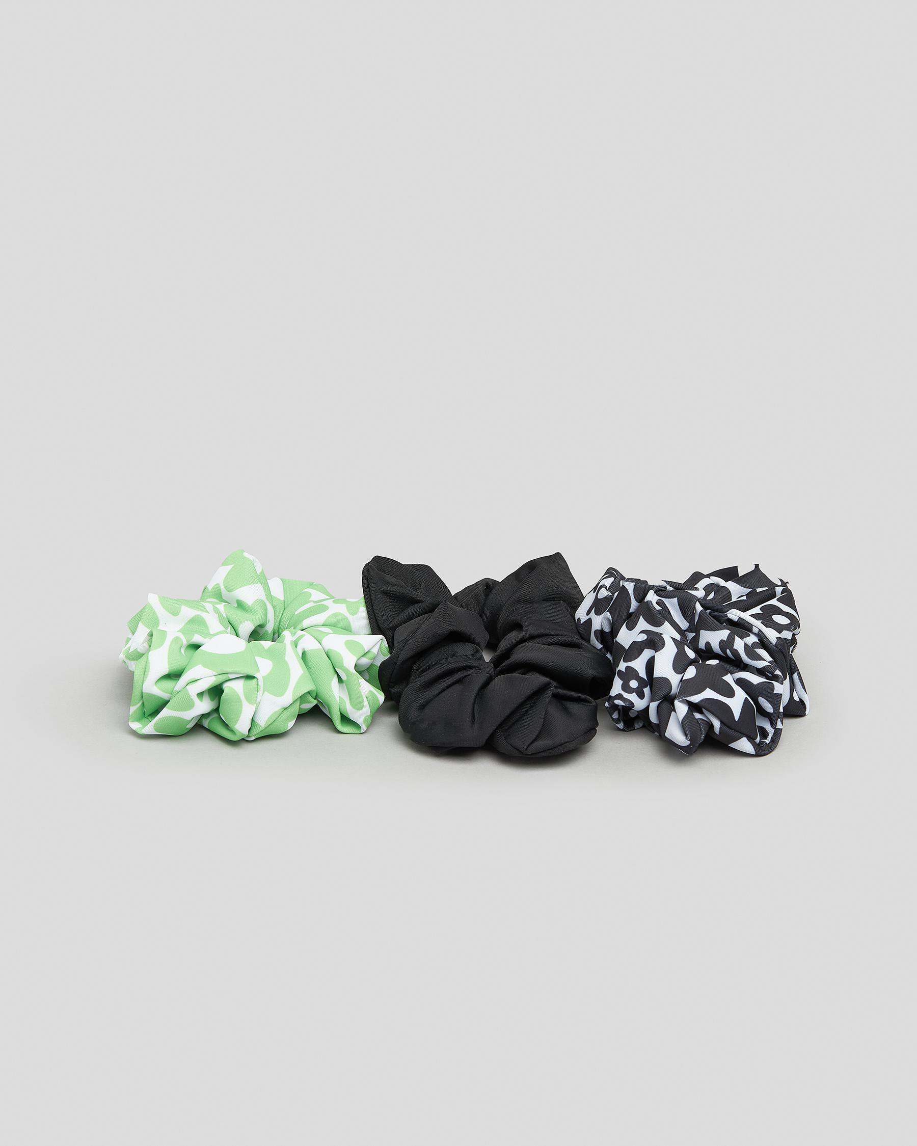 Shop Karyn In LA Jada Scrunchie Pack In Green/black - Fast Shipping ...