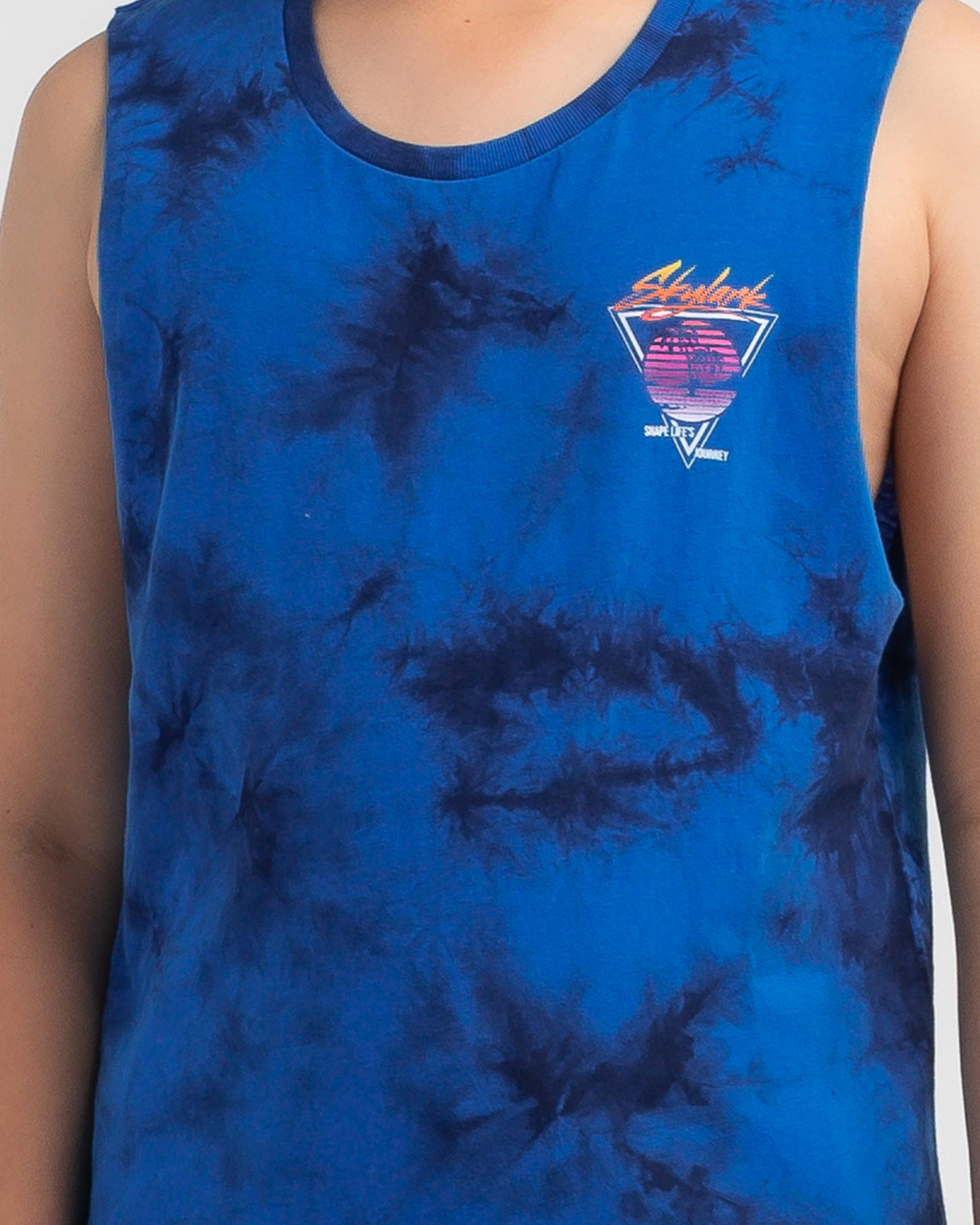 Shop Skylark Boys' Sunsets Muscle Tank In Blue Mottle - Fast Shipping ...
