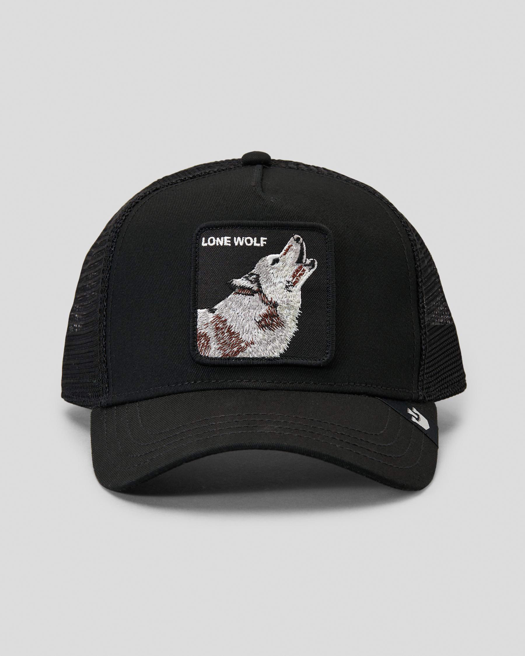 Shop Goorin Bros The Lone Wolf Trucker Cap In Black - Fast Shipping ...