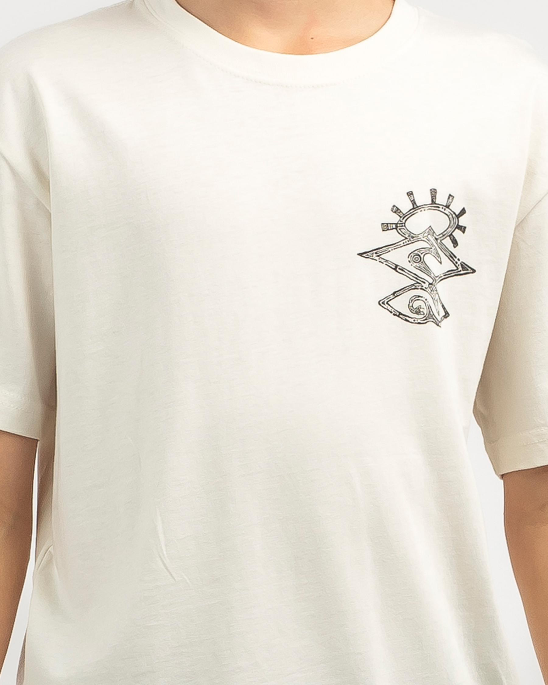 Shop Rip Curl Boys' Shred Rock Temple T-Shirt In Bone - Fast Shipping ...