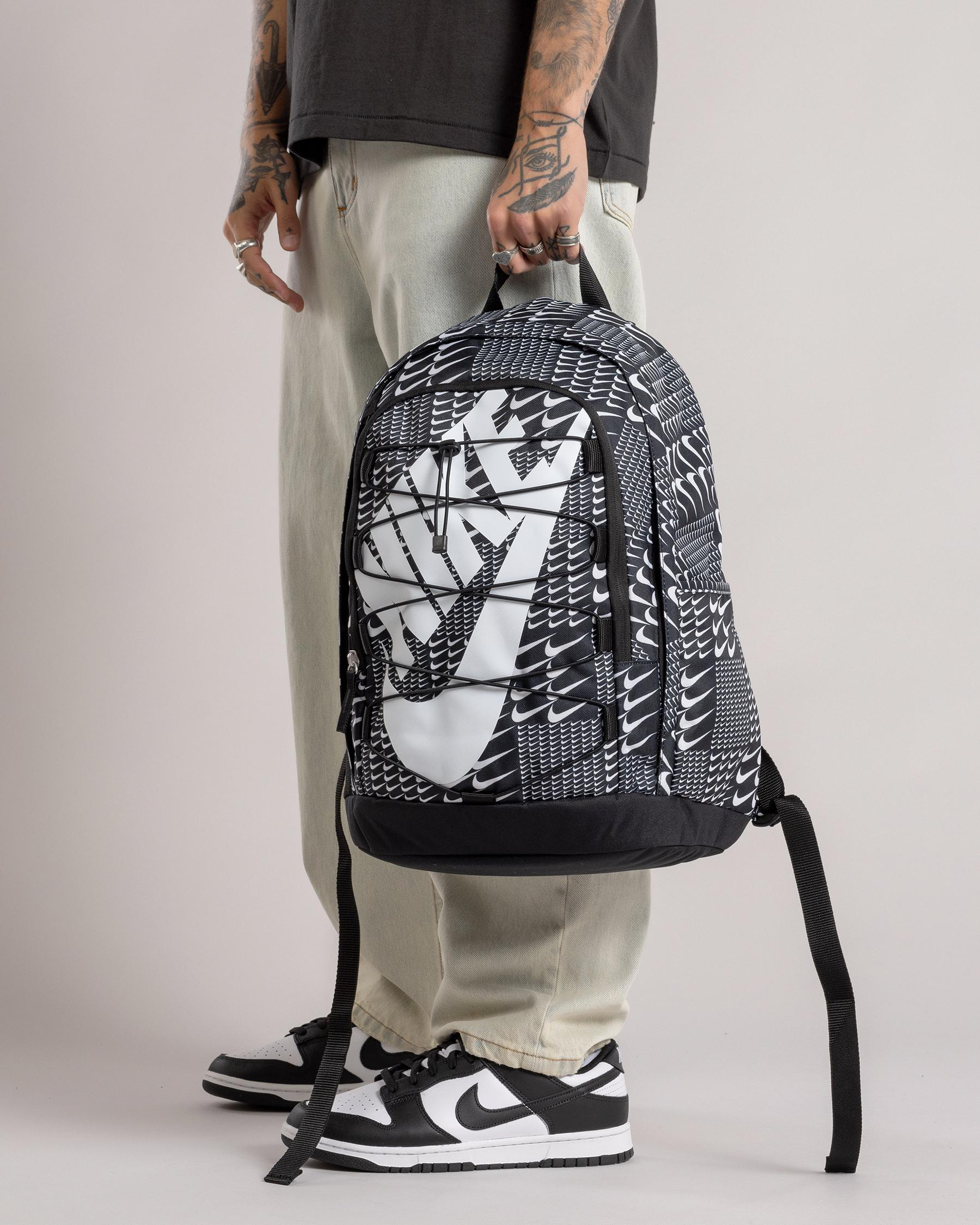 Nike Hayward Swoosh Grid Backpack In Black/black/white - FREE* Shipping ...