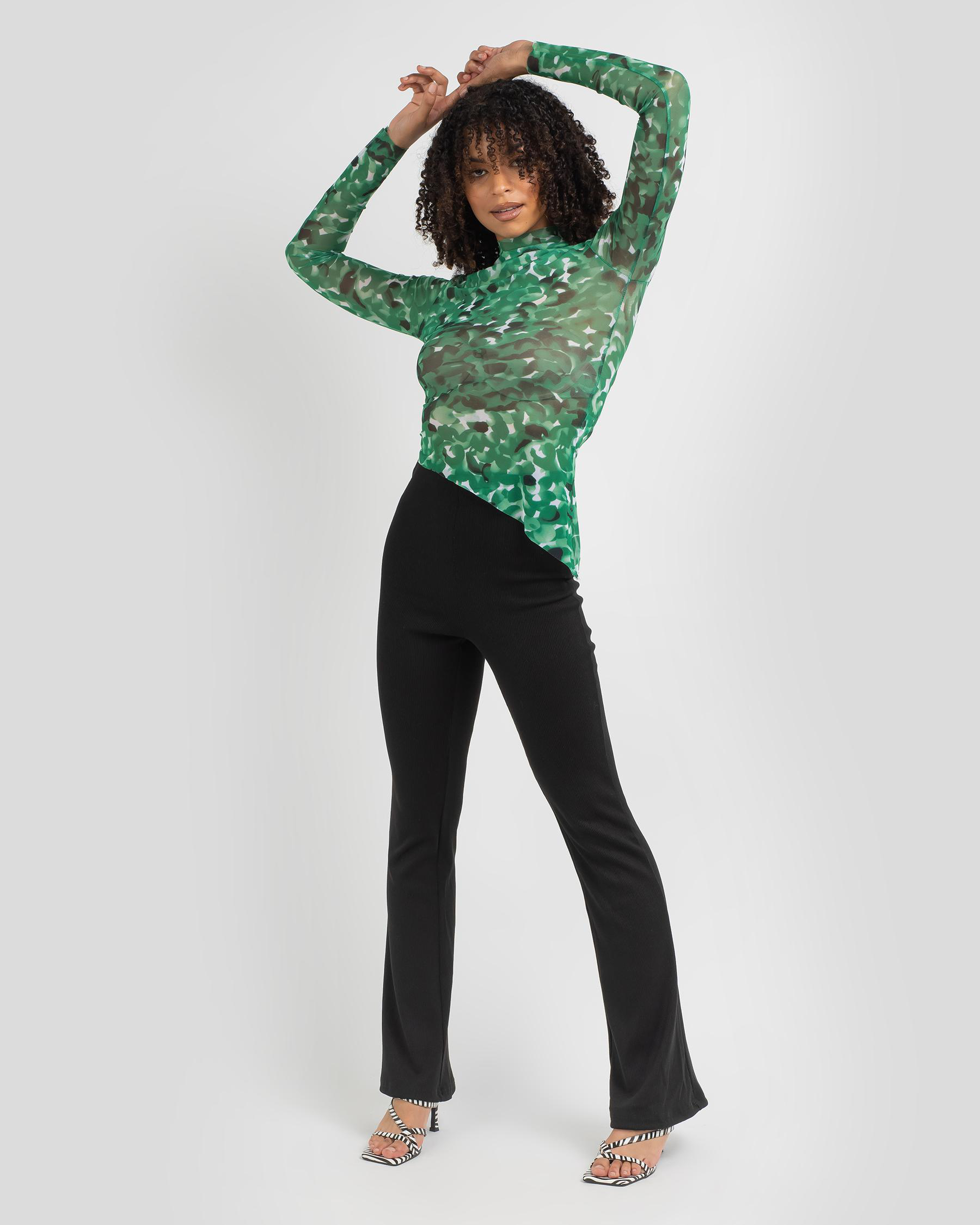 Shop 8 Birdies Give Me Space Mesh Top In Green - Fast Shipping & Easy ...