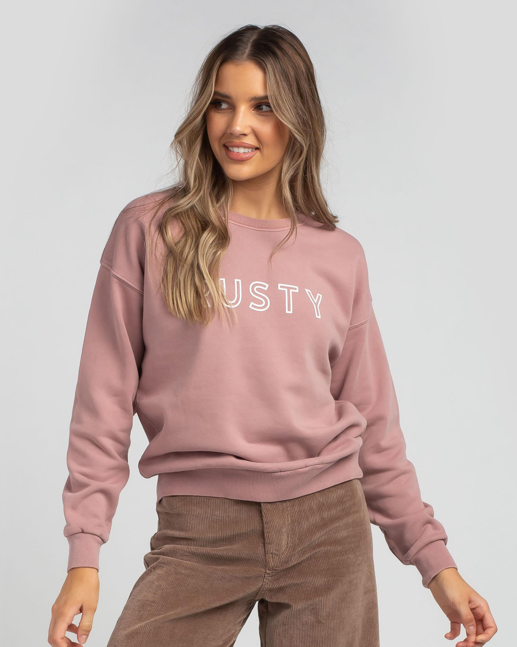 Shop Rusty Essentials Crewneck Sweatshirt In Lilac Dusk - Fast Shipping ...