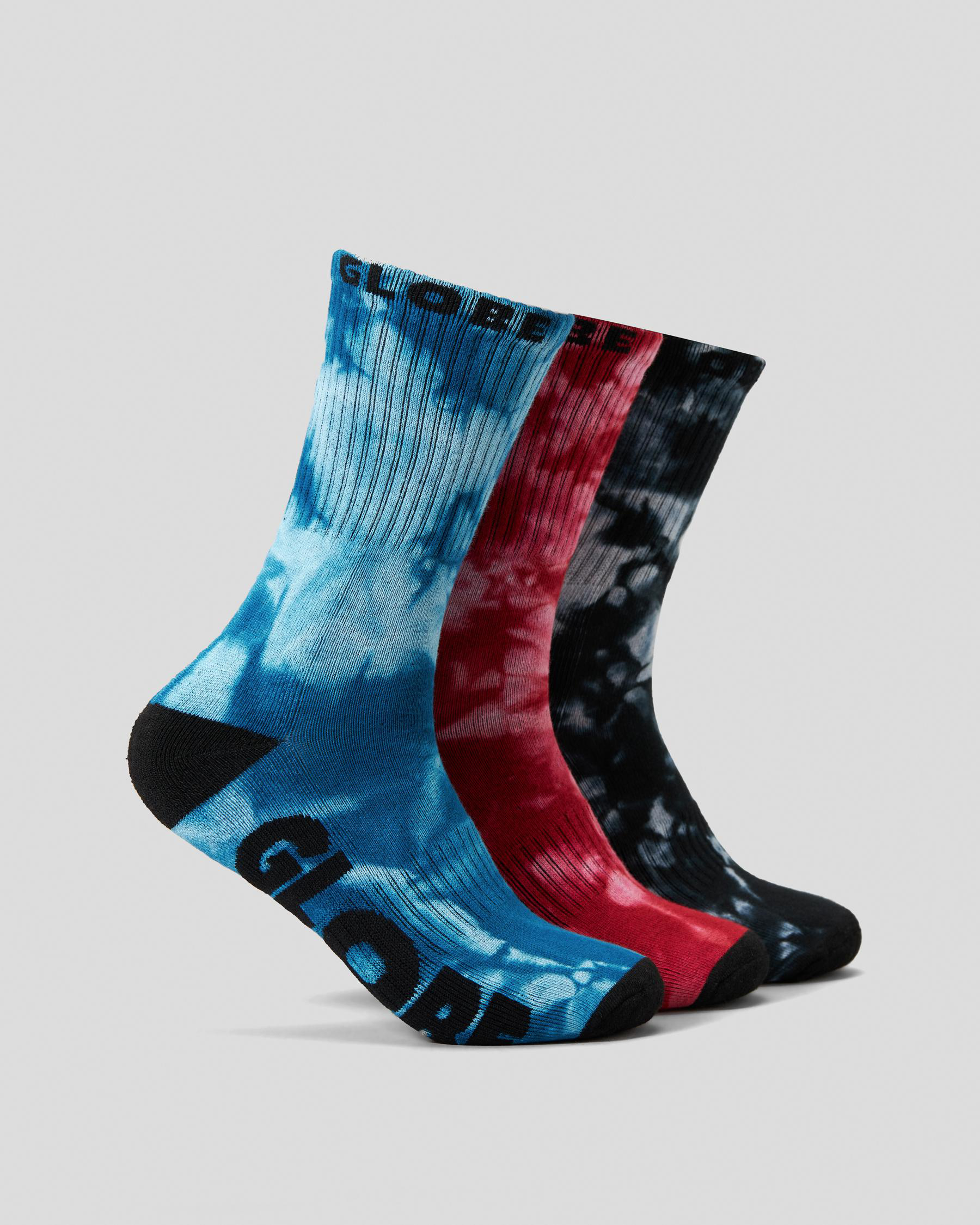 Shop Globe All Tied Up Socks 3 Pack In Assorted - Fast Shipping & Easy ...
