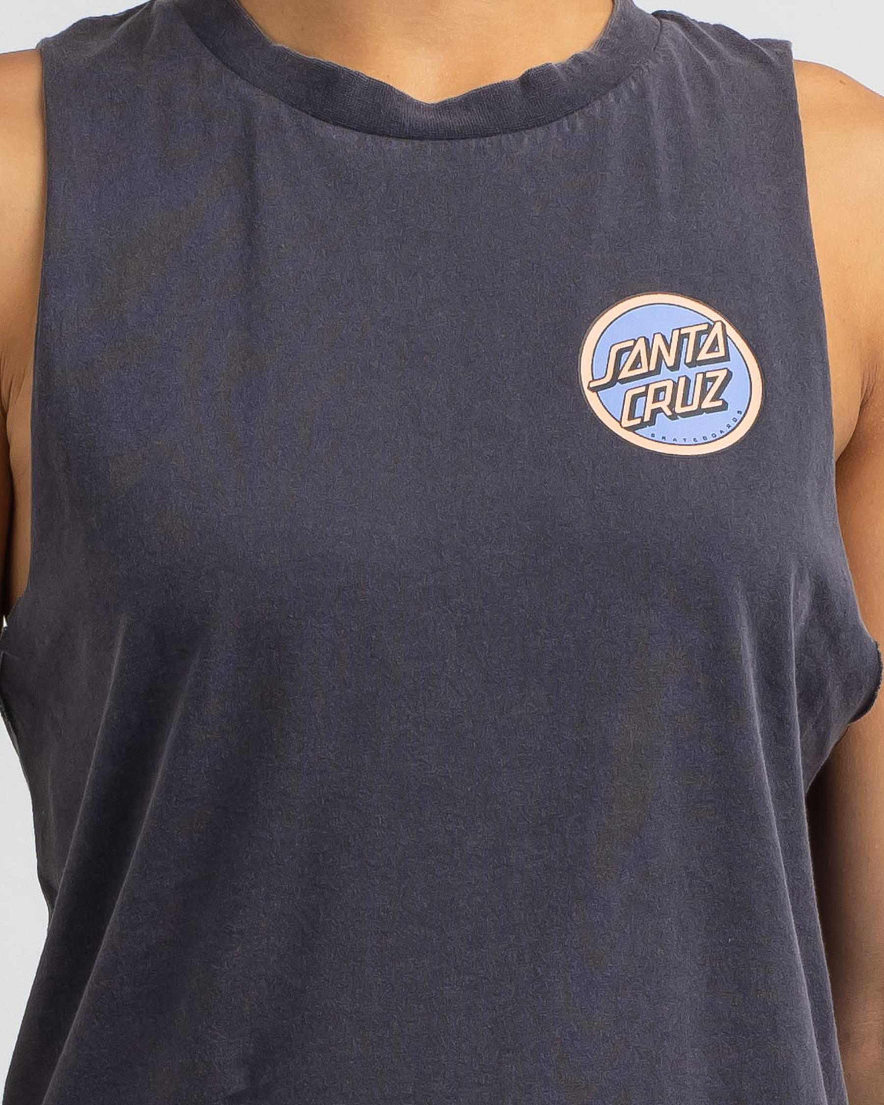 Shop Santa Cruz Retro Dot Muscle Tank Top In Acid Black - Fast Shipping ...