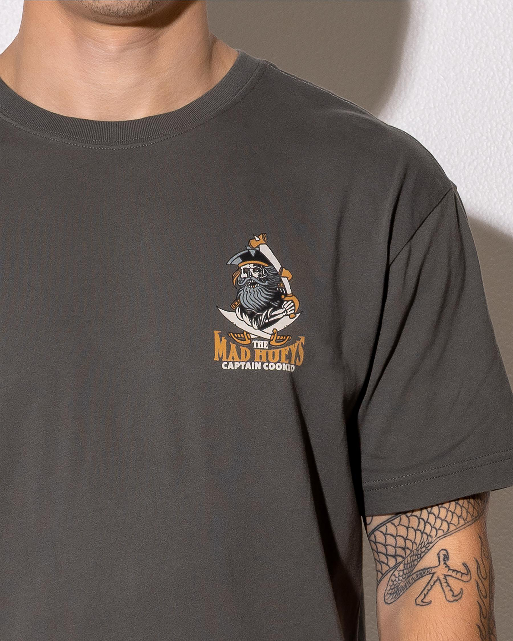 Shop The Mad Hueys Captain Ship Faced T-Shirt In Black - Fast Shipping ...