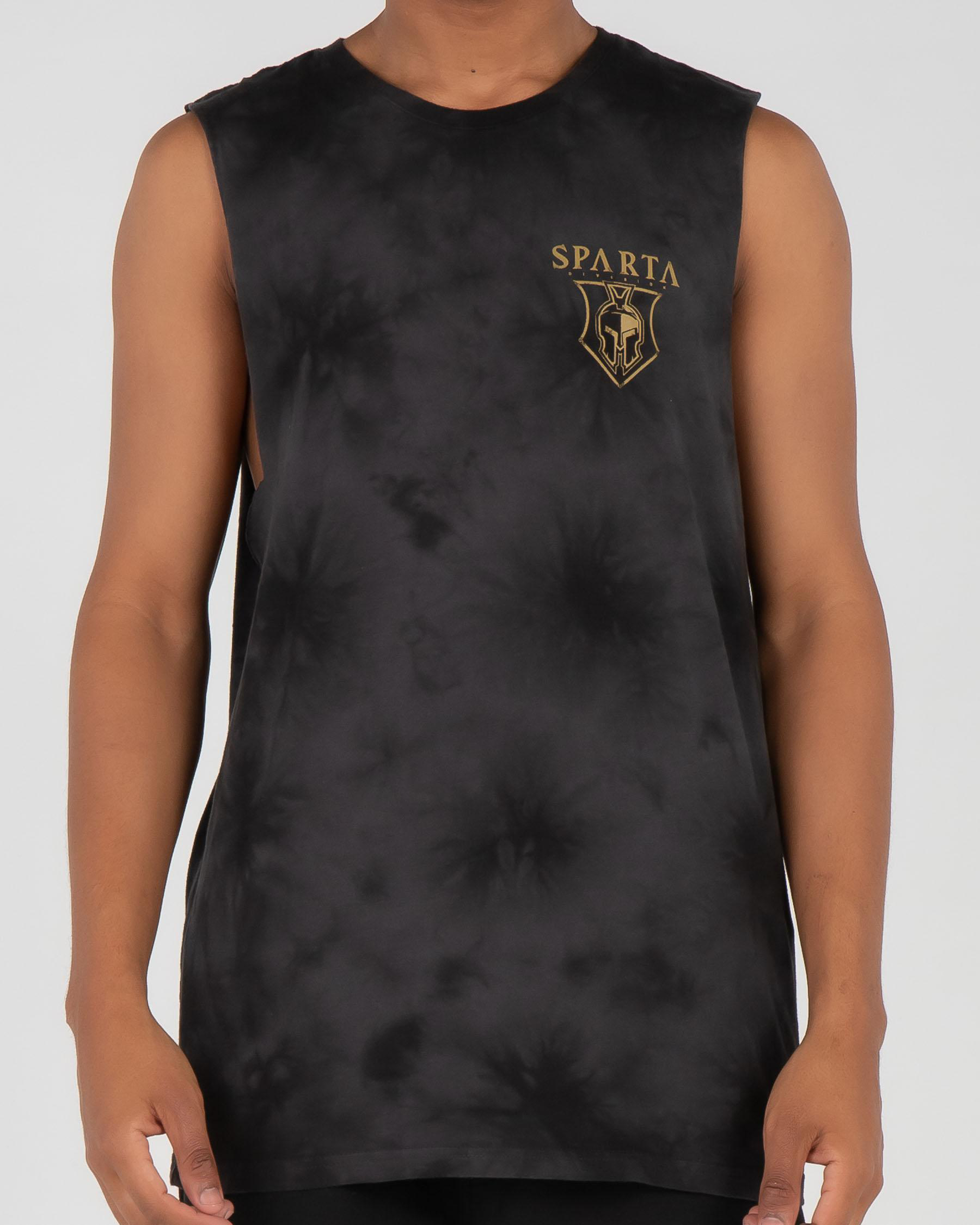 Shop Sparta Grail Muscle Tank In Black Mottle Tie Dye - Fast Shipping ...