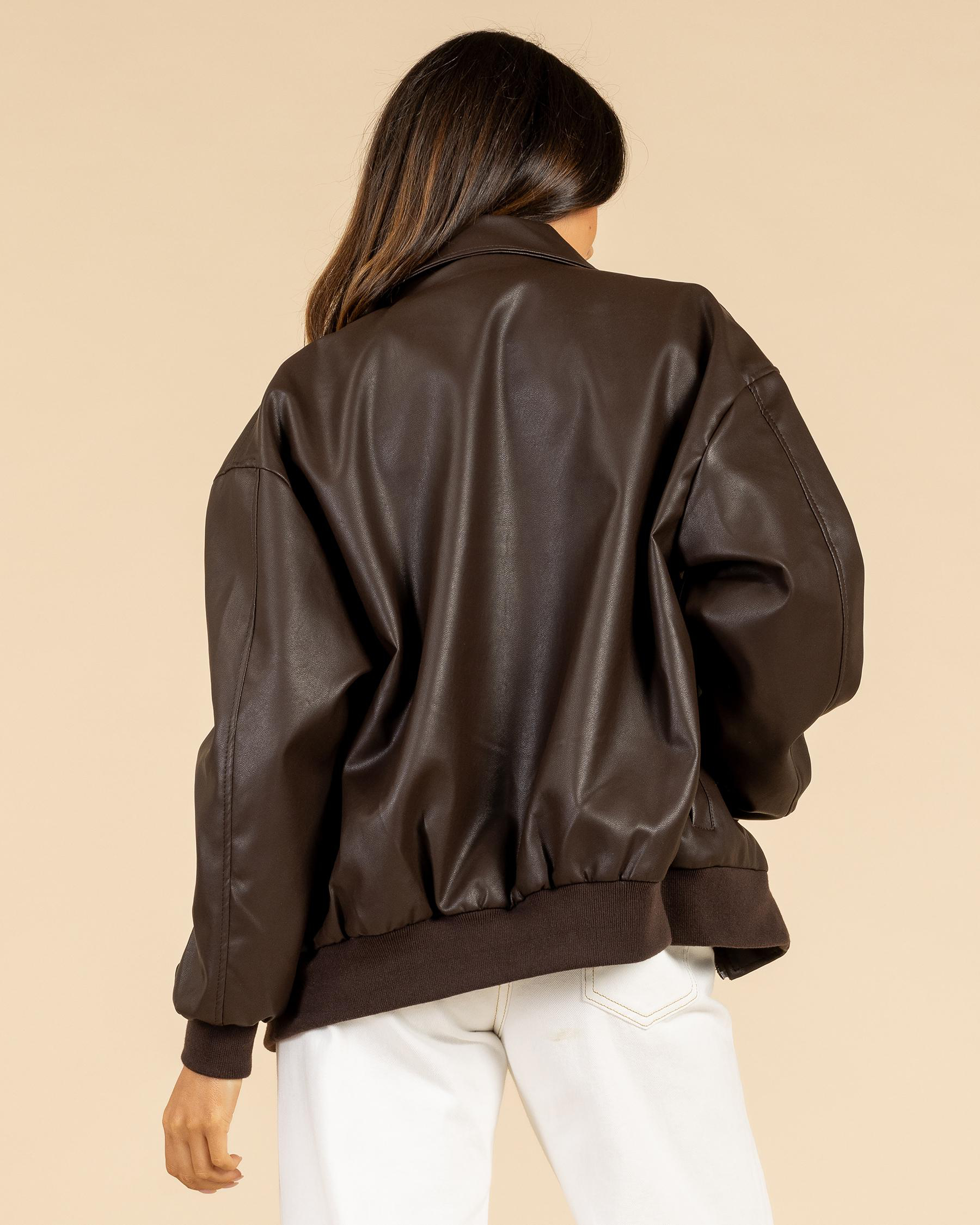 Ava And Ever Dean Faux Leather Jacket In Matte Brown - FREE* Shipping ...