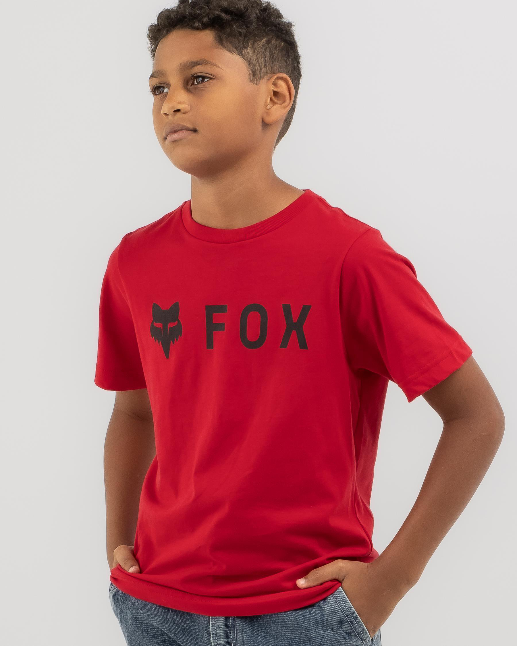 Shop Fox Boys' Absolute T-Shirt In Flame Red - Fast Shipping & Easy ...