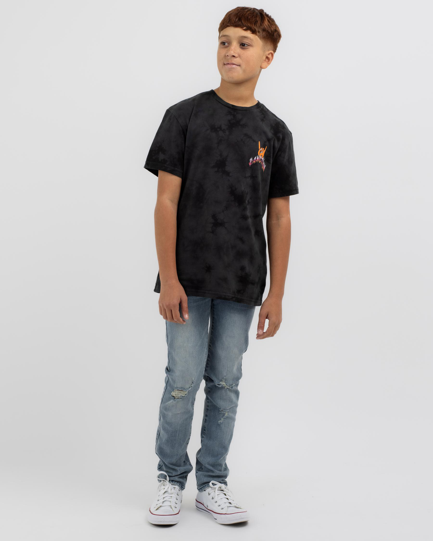 Shop Sanction Boys' Splash T-Shirt In Black Mottle - Fast Shipping ...