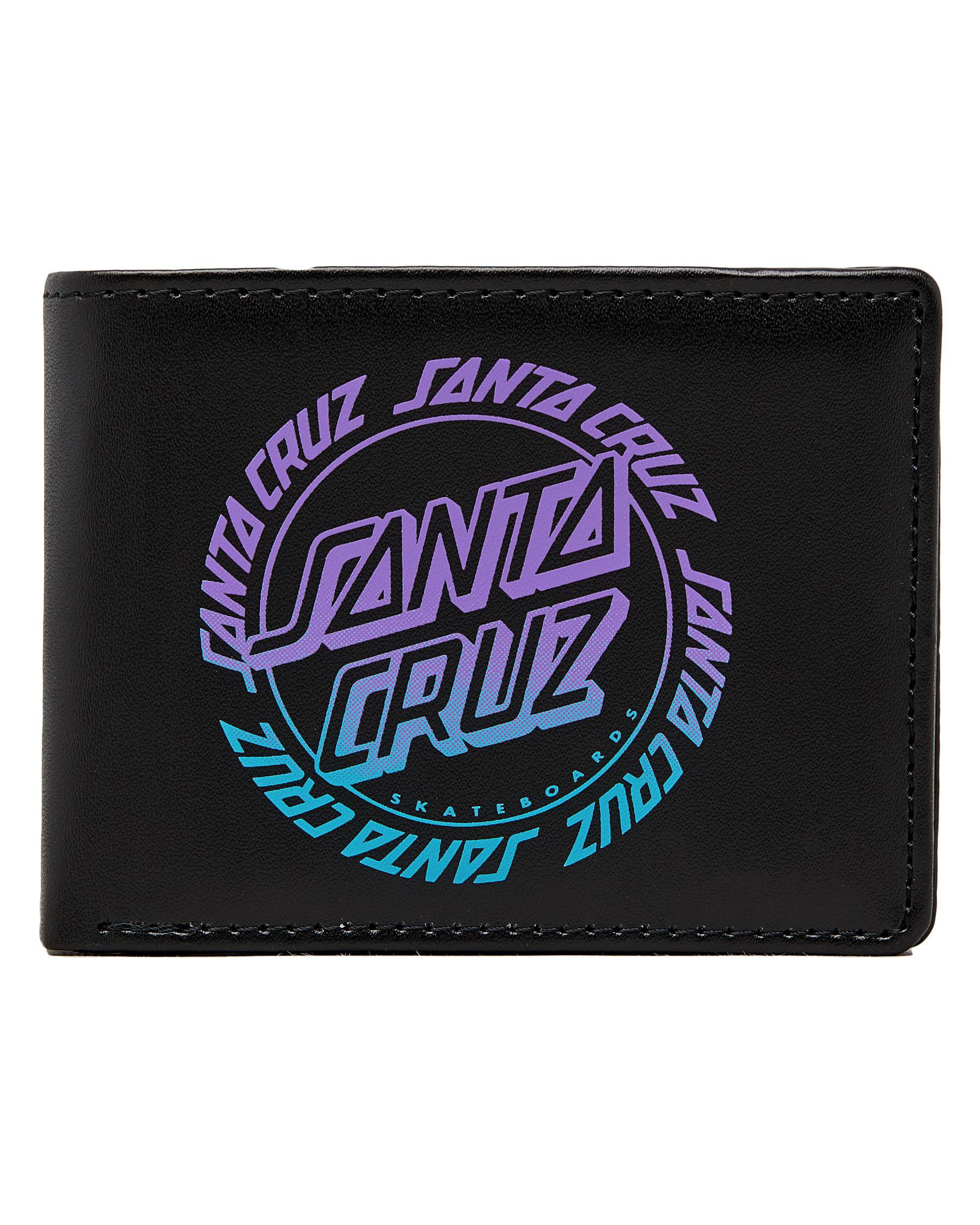 Shop Santa Cruz Ringed Dot Fade PU Wallet In Black - Fast Shipping ...