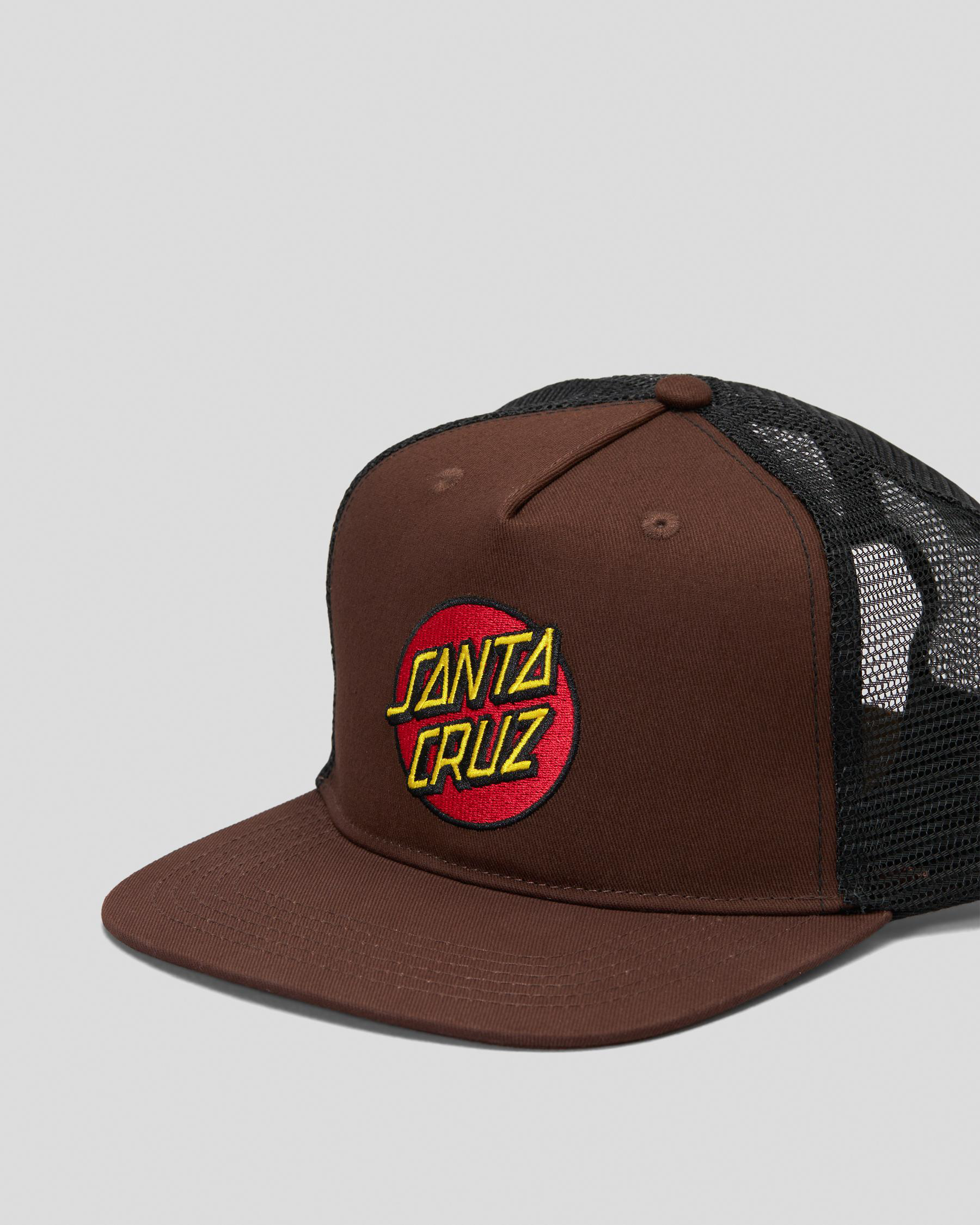 Shop Santa Cruz Classic Dot Patch Cap In Brown - Fast Shipping & Easy ...