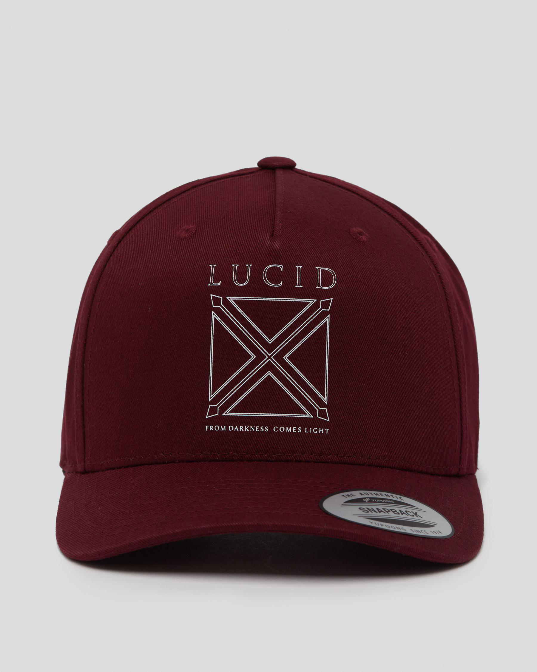 Shop Lucid Intersected Snapback Cap In Port - Fast Shipping & Easy ...