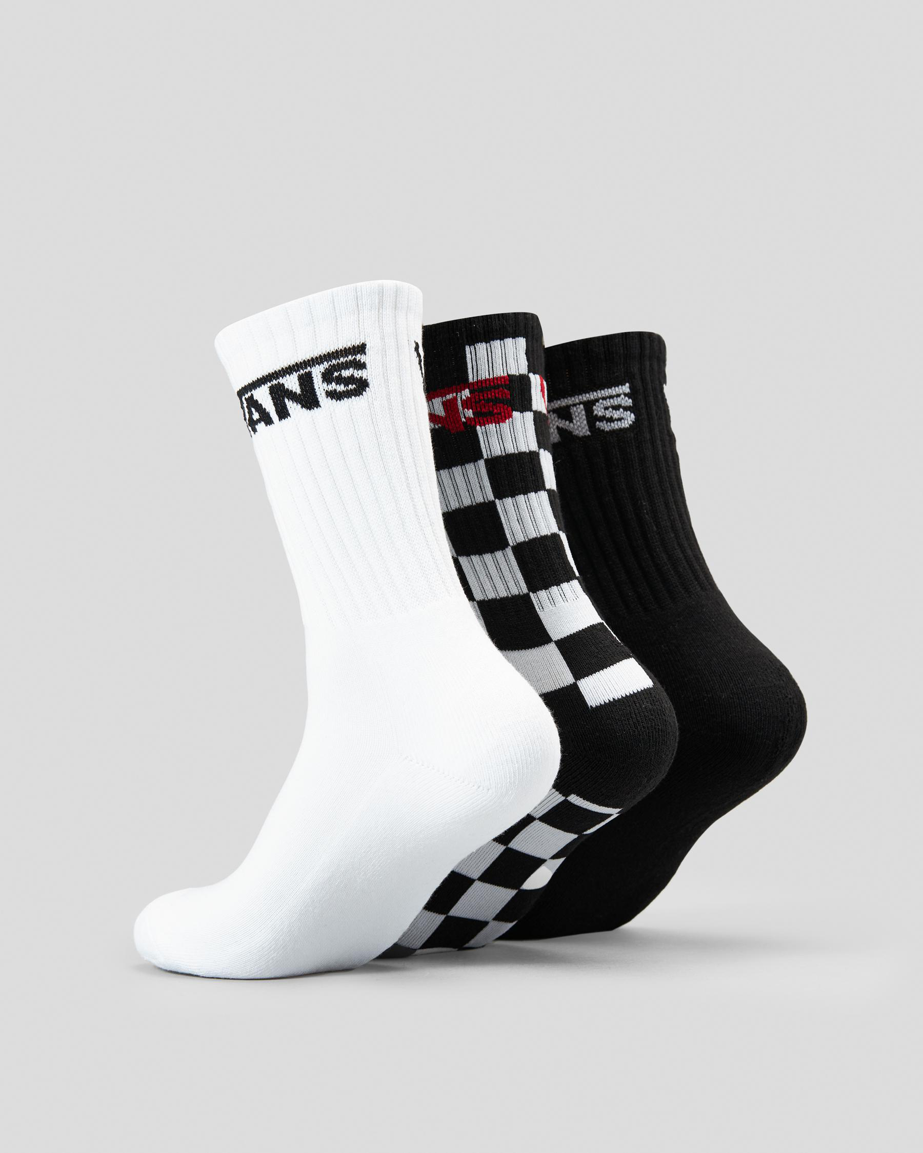Shop Vans Boys' Classic Crew Socks In Black/white - Fast Shipping ...