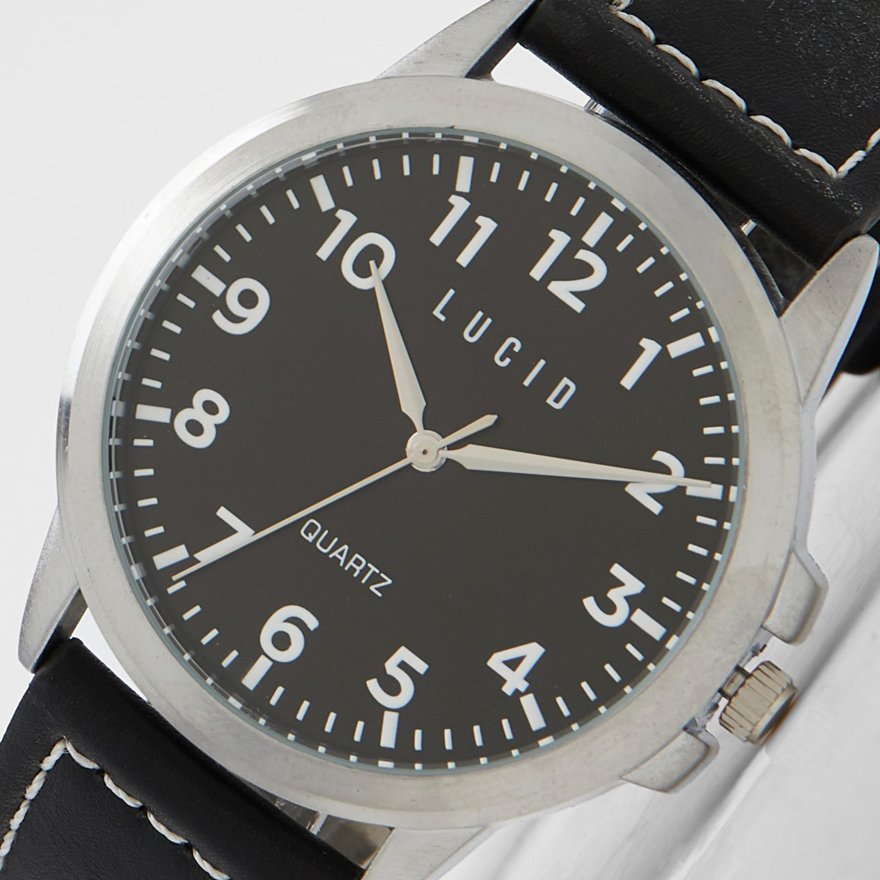 Shop Lucid Nocturne Watch In Black/silver/black - Fast Shipping & Easy ...