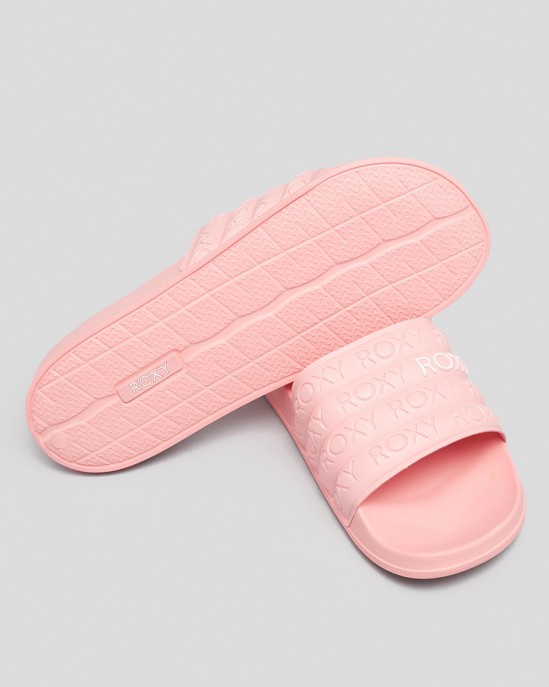 Shop Roxy Slippy WP Slide Sandals In Pink - Fast Shipping & Easy ...