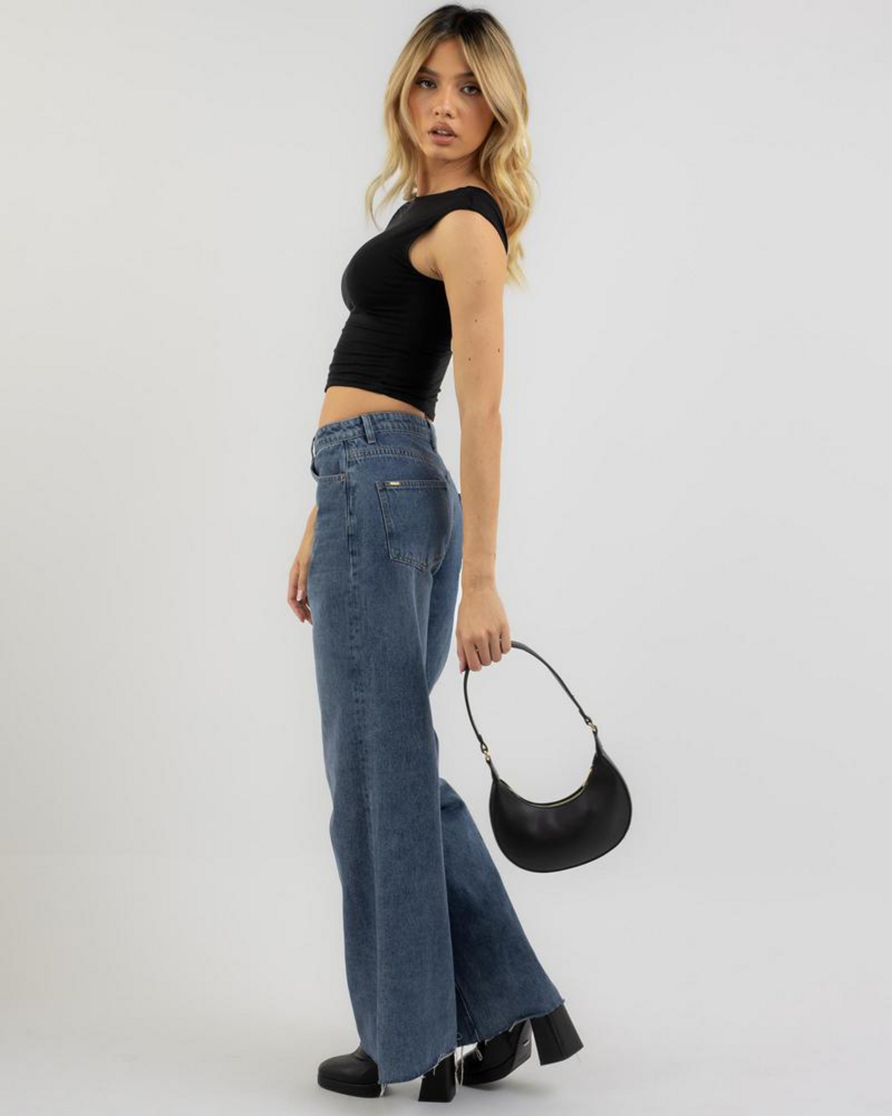Shop Ava And Ever Harper Scoop Back Tank Top In Black - Fast Shipping ...
