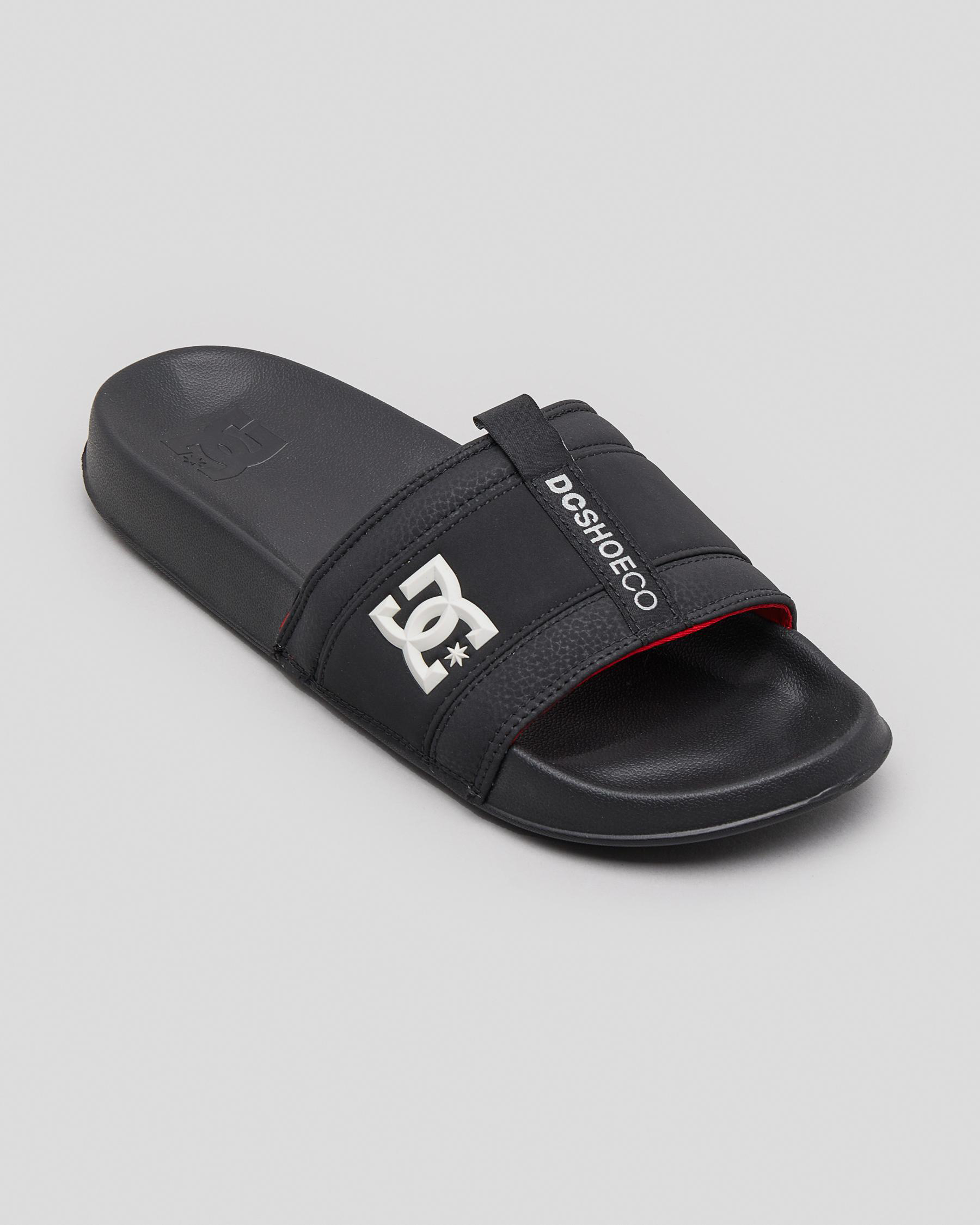 DC Shoes Lynx Slides In Black/grey/red - FREE* Shipping & Easy Returns ...