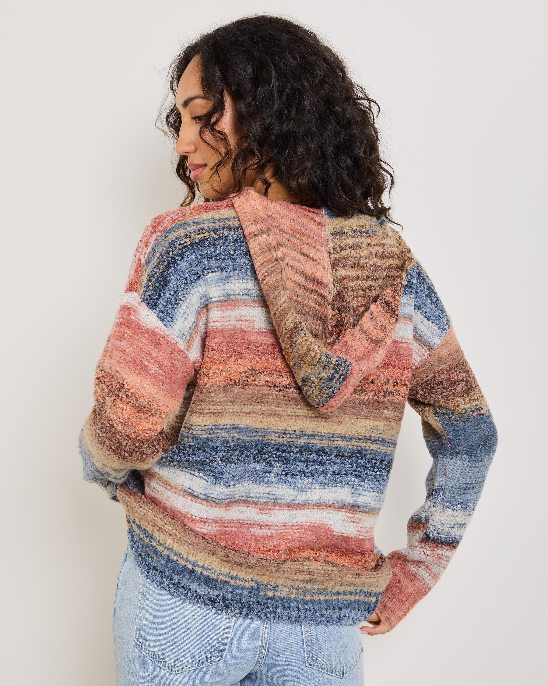 Shop Mooloola Bronte Hooded Knit Jumper In Multi - Fast Shipping & Easy ...