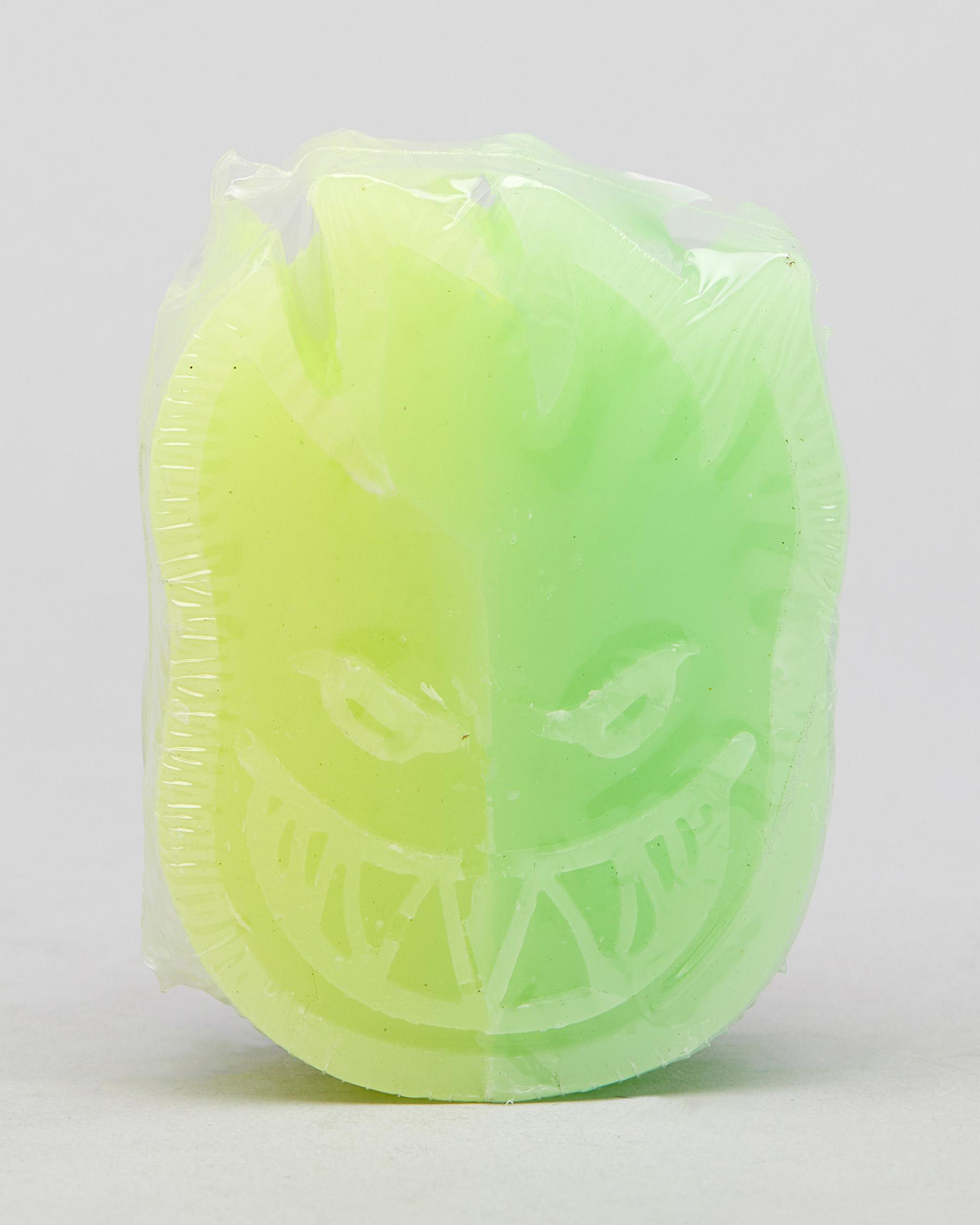 Shop Spitfire Big Head Swirl Skateboard Wax In Yellow/green - Fast ...