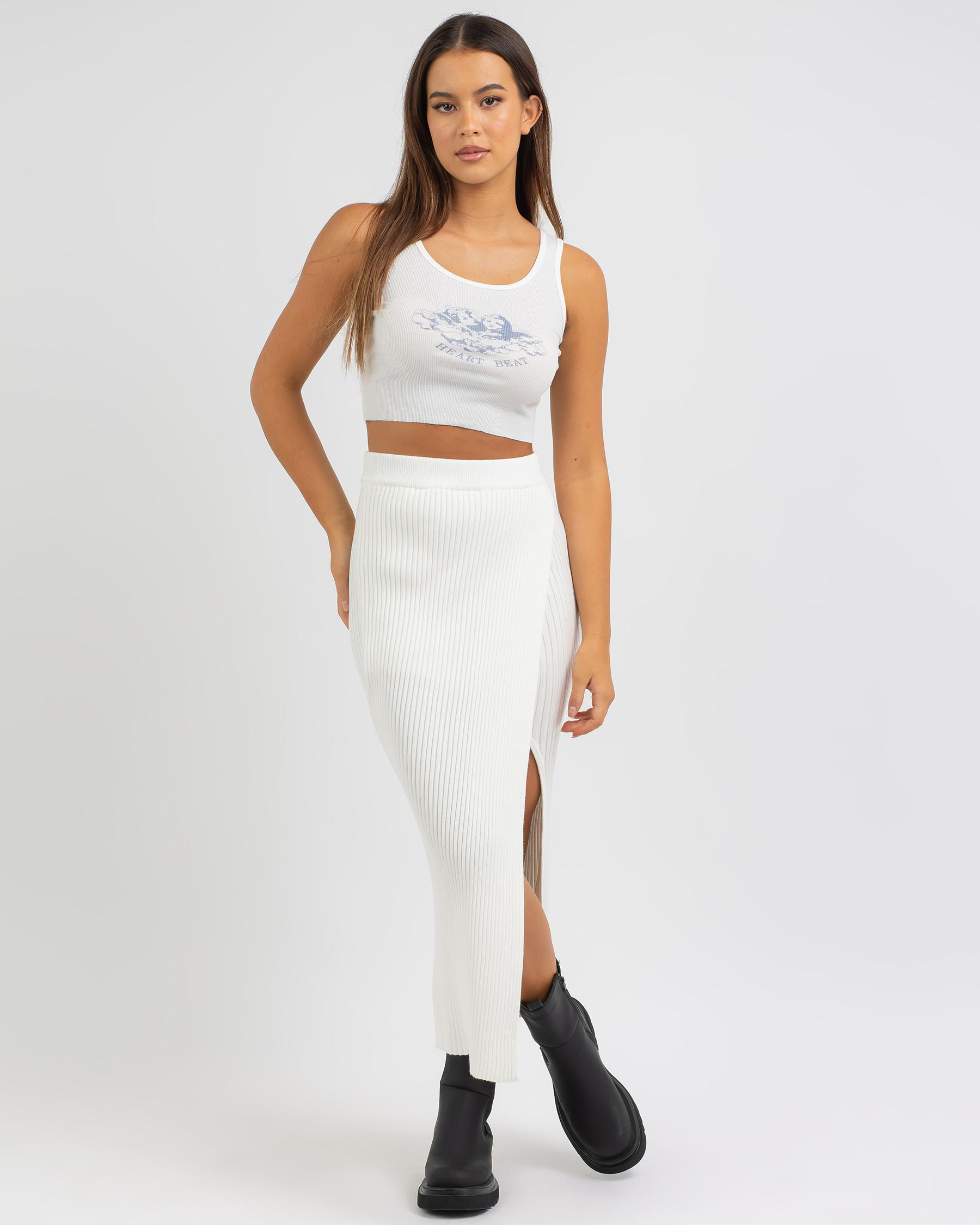 Shop MRKT. Heart Beat Angel Singlet In White - Fast Shipping & Easy ...