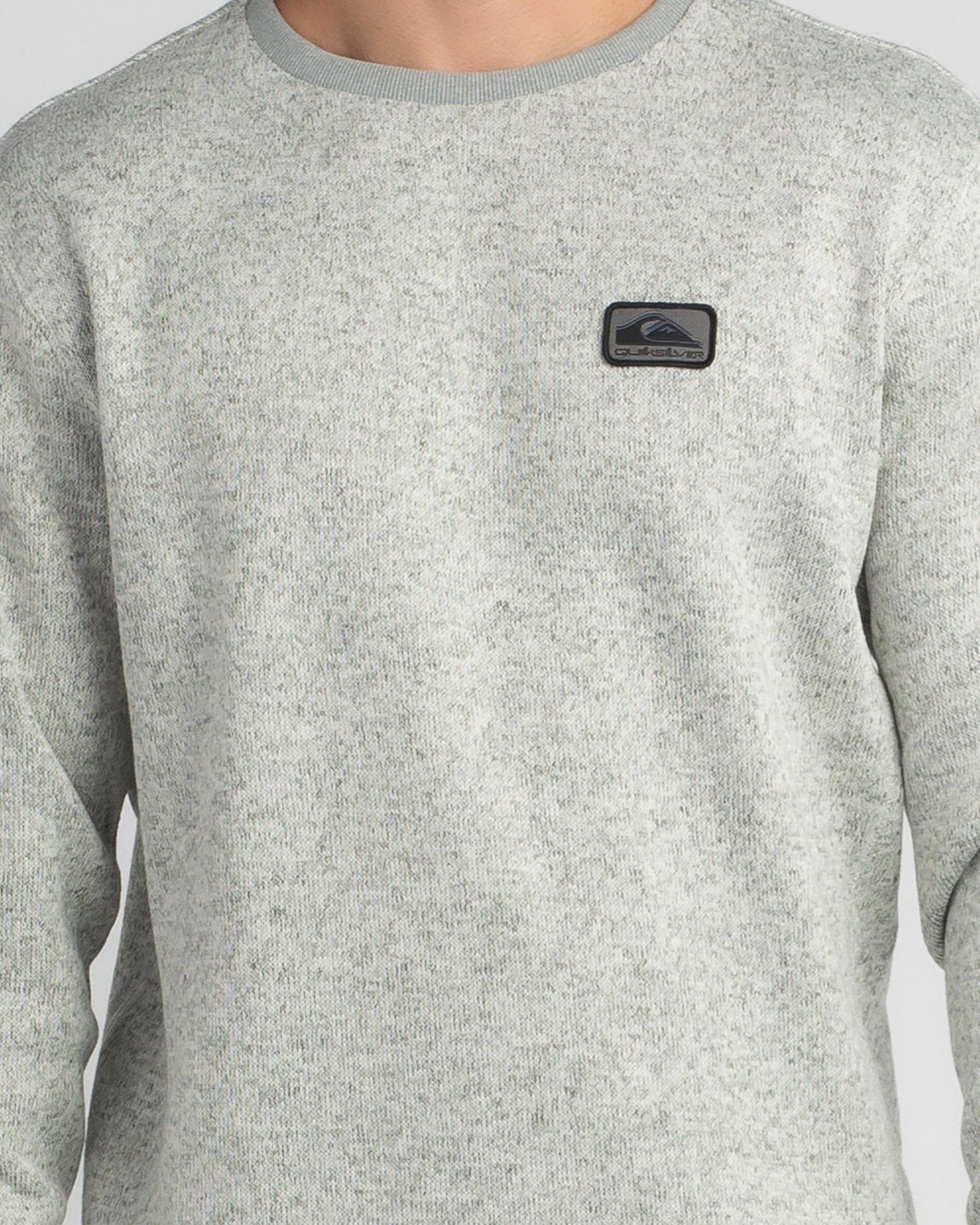 Shop Quiksilver Keller Crew Sweatshirt In Light Grey Heather - Fast ...