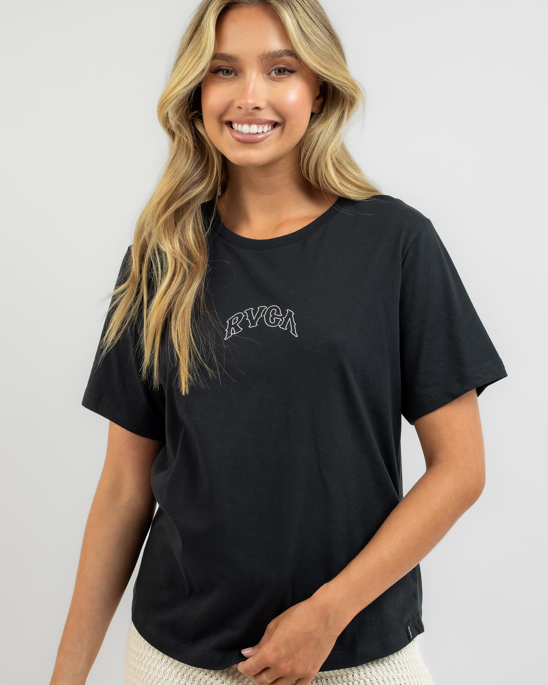 Shop RVCA Arch Keyline T-Shirt In Rvca Black - Fast Shipping & Easy ...