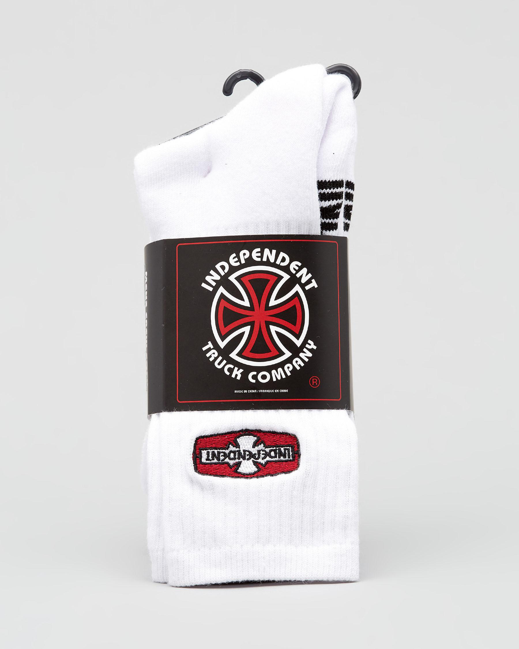 Shop Independent O.G.B.C Rigid Socks 4 Pack In White - Fast Shipping ...