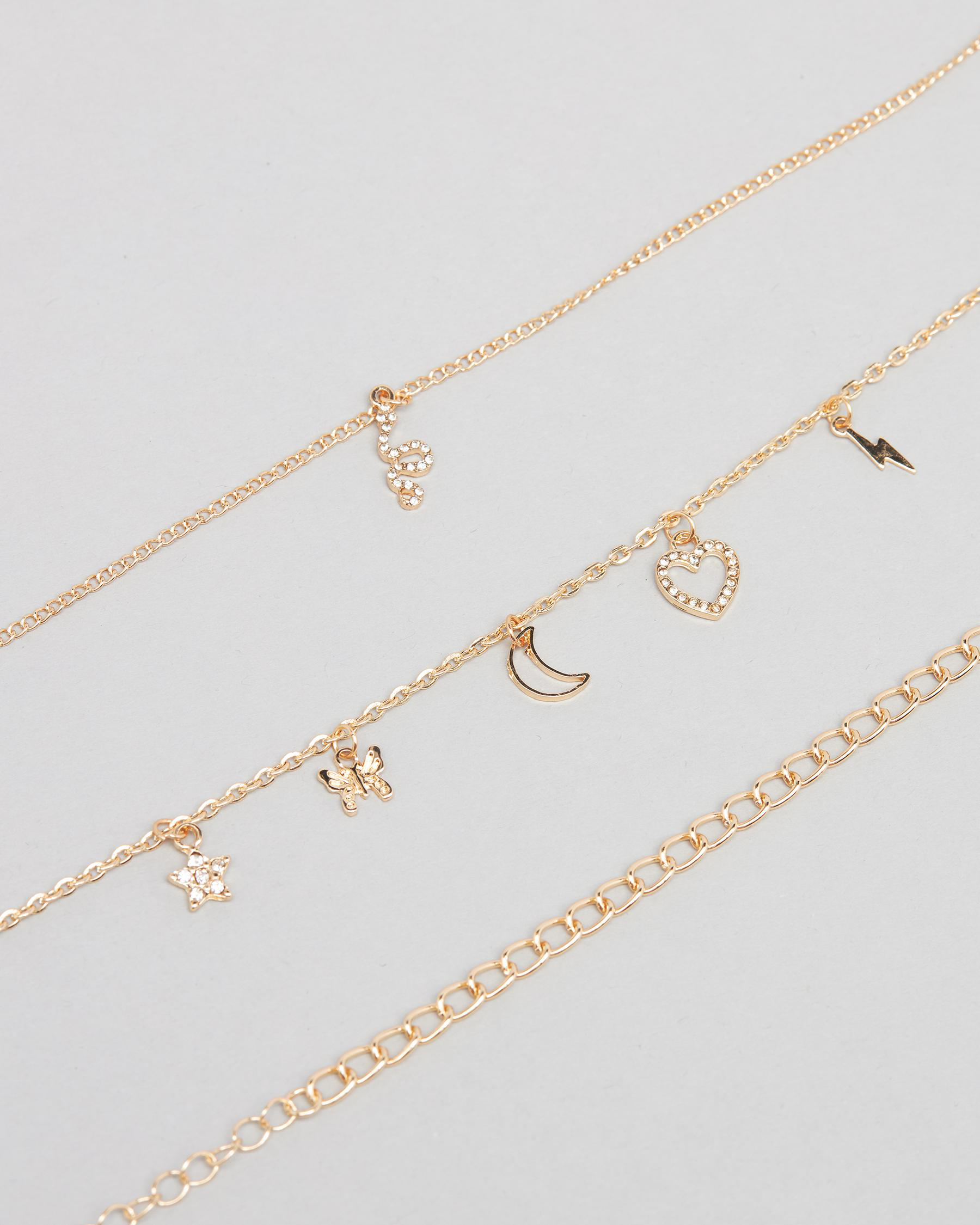 Shop Karyn In LA Piper Anklet Pack In Shiny Light Gold - Fast Shipping ...