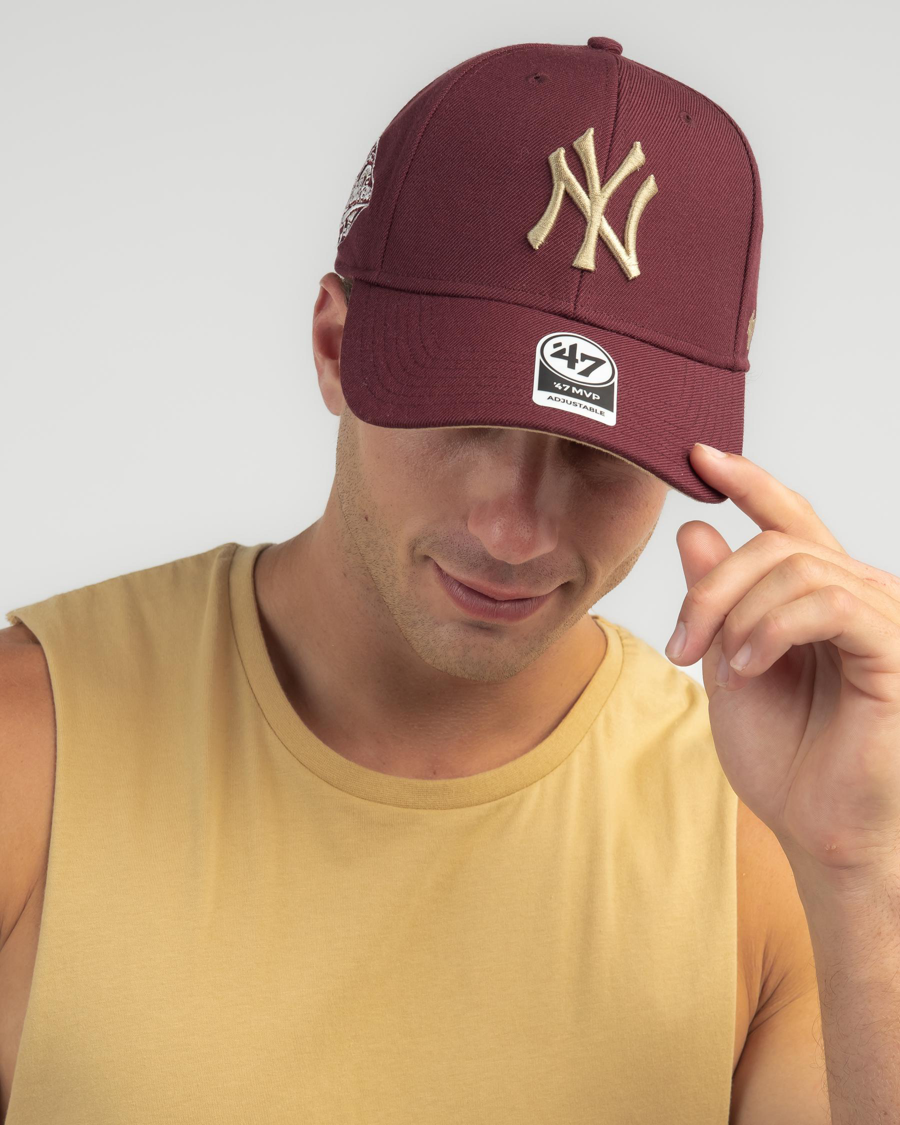 Shop Forty Seven New York Yankees Sure Shot Snapback 47 MVP Cap In Dark ...