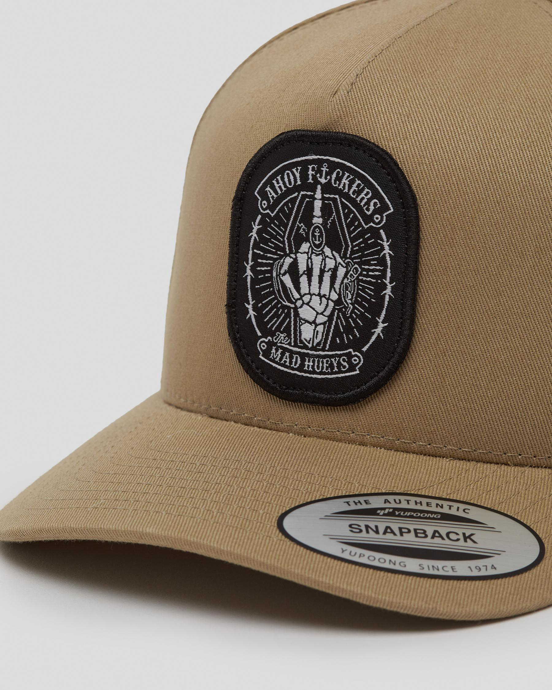 Shop The Mad Hueys Ahoy Ahoy FKR Twill Snapback Cap In Tan - Fast ...