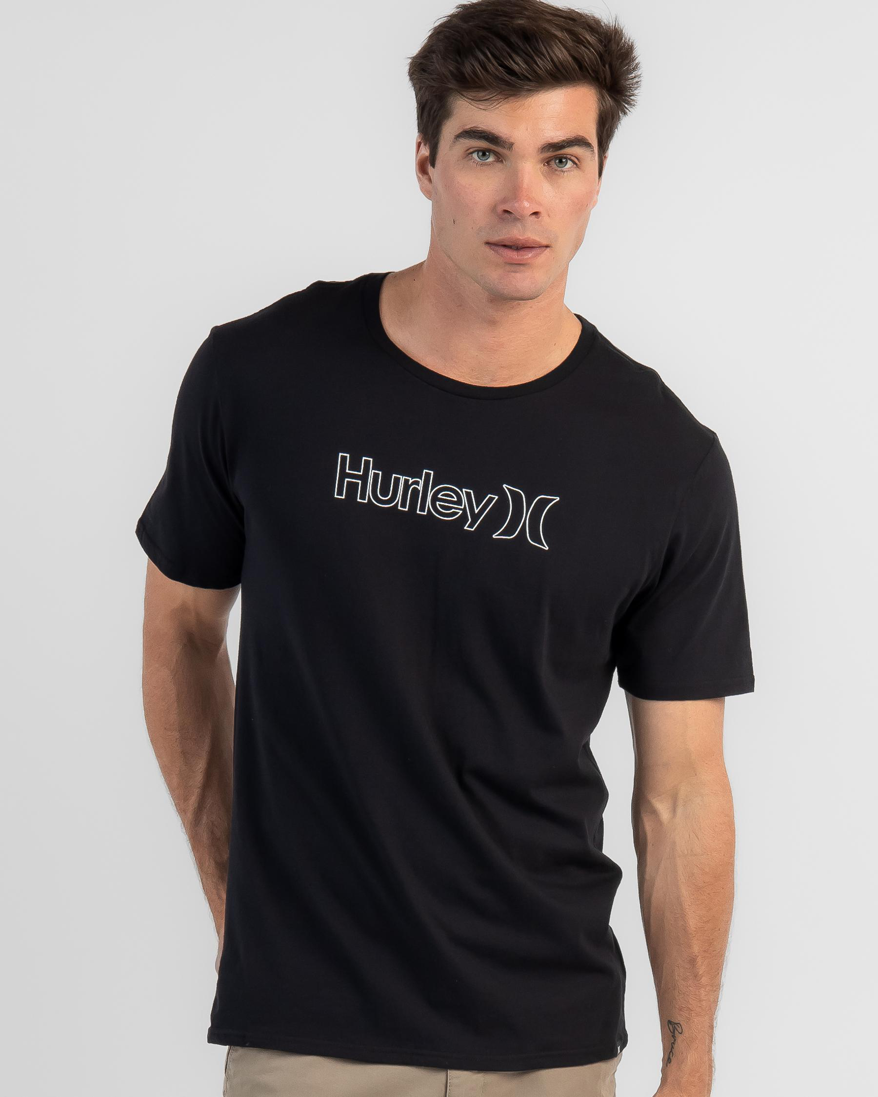 Shop Hurley OAO Outline T-Shirt In Black - Fast Shipping & Easy Returns ...