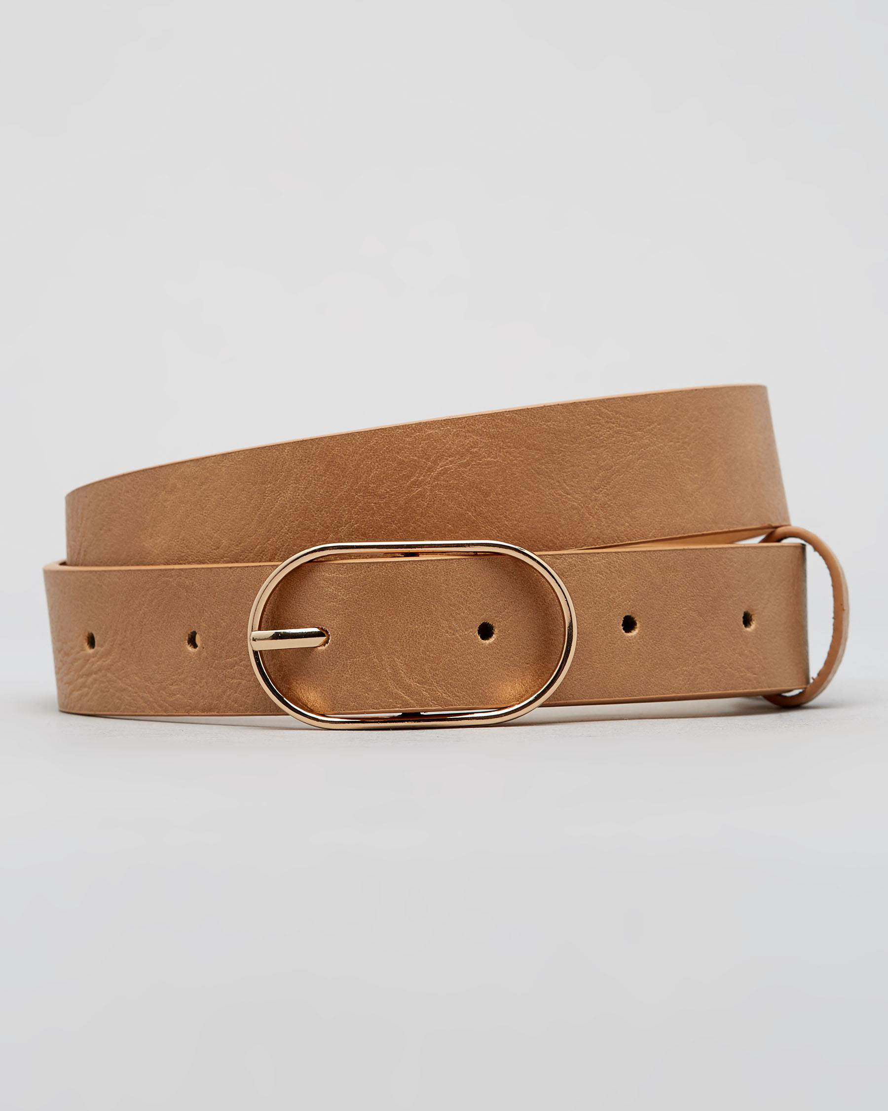 Shop Ava And Ever Odyssey Belt In Camel/gold - Fast Shipping & Easy ...