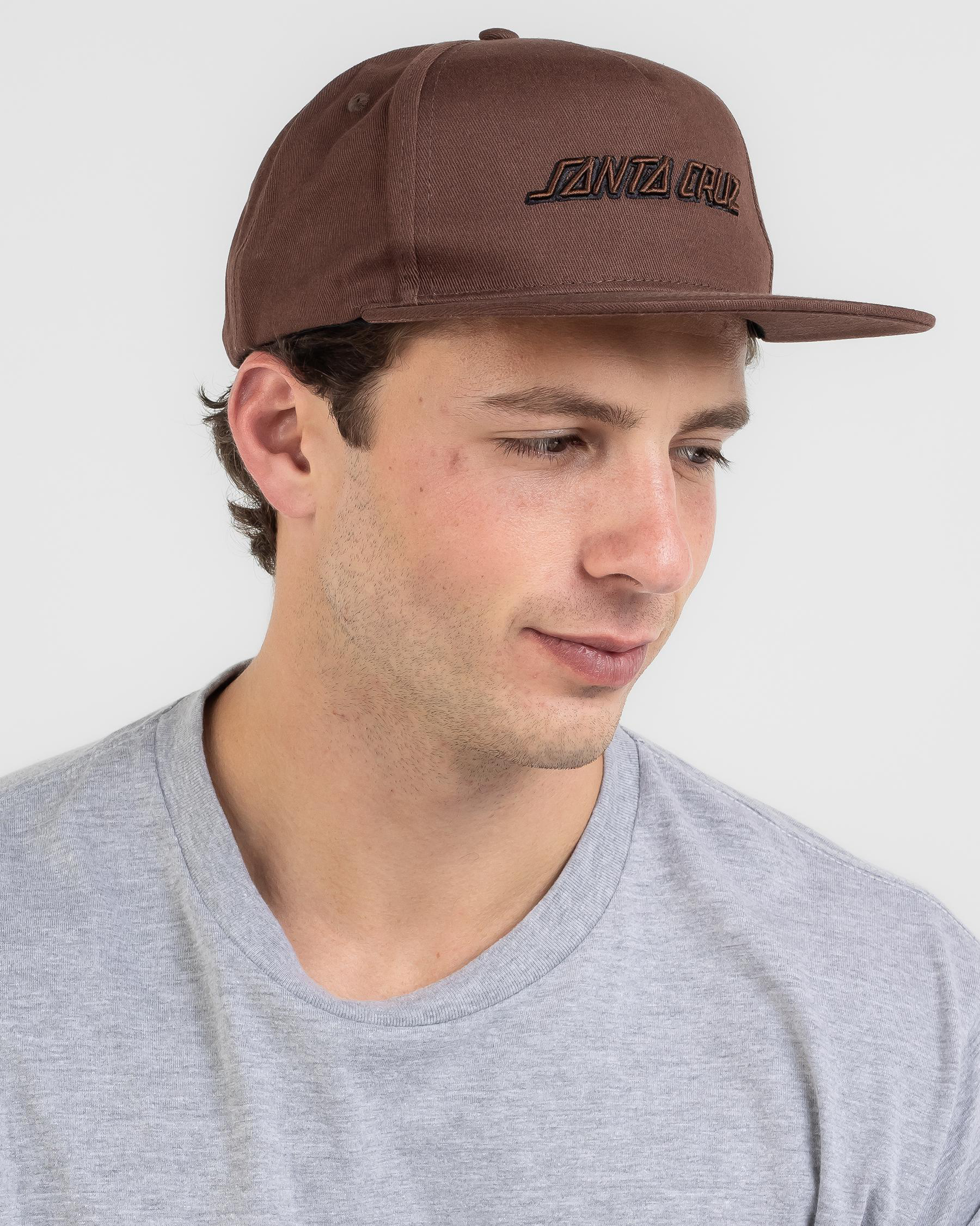 Shop Santa Cruz Classic Strip Snapback Cap In Brown - Fast Shipping ...