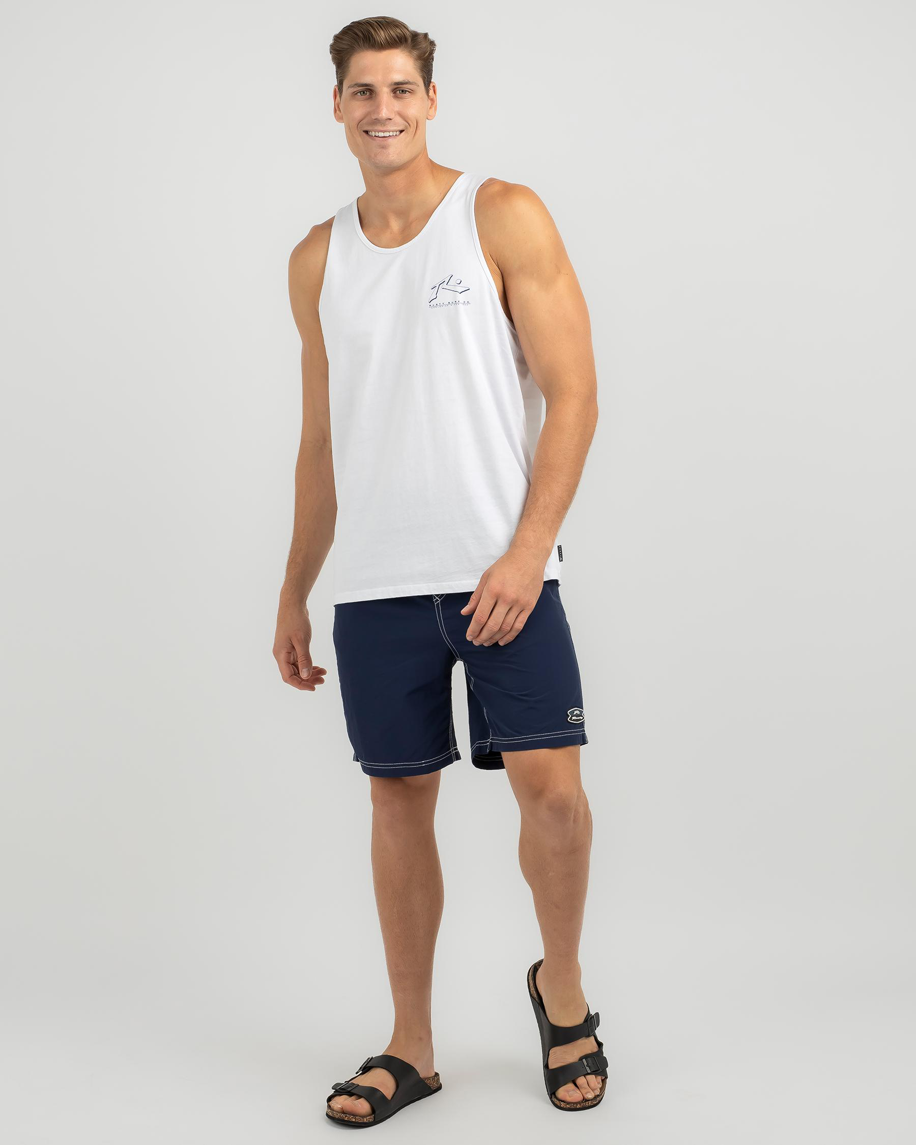 Shop Rusty Heritage 95 All Day Short In Navy Blue - Fast Shipping ...