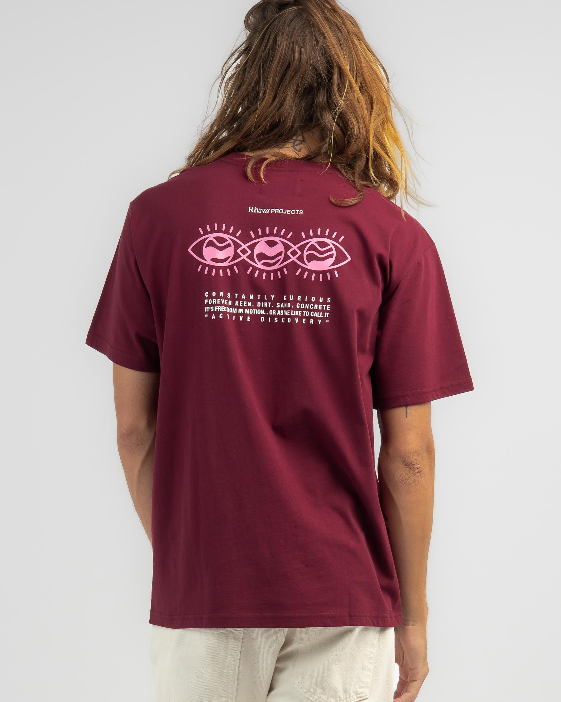 Shop Rivvia Perception T-Shirt In Burgundy - Fast Shipping & Easy ...