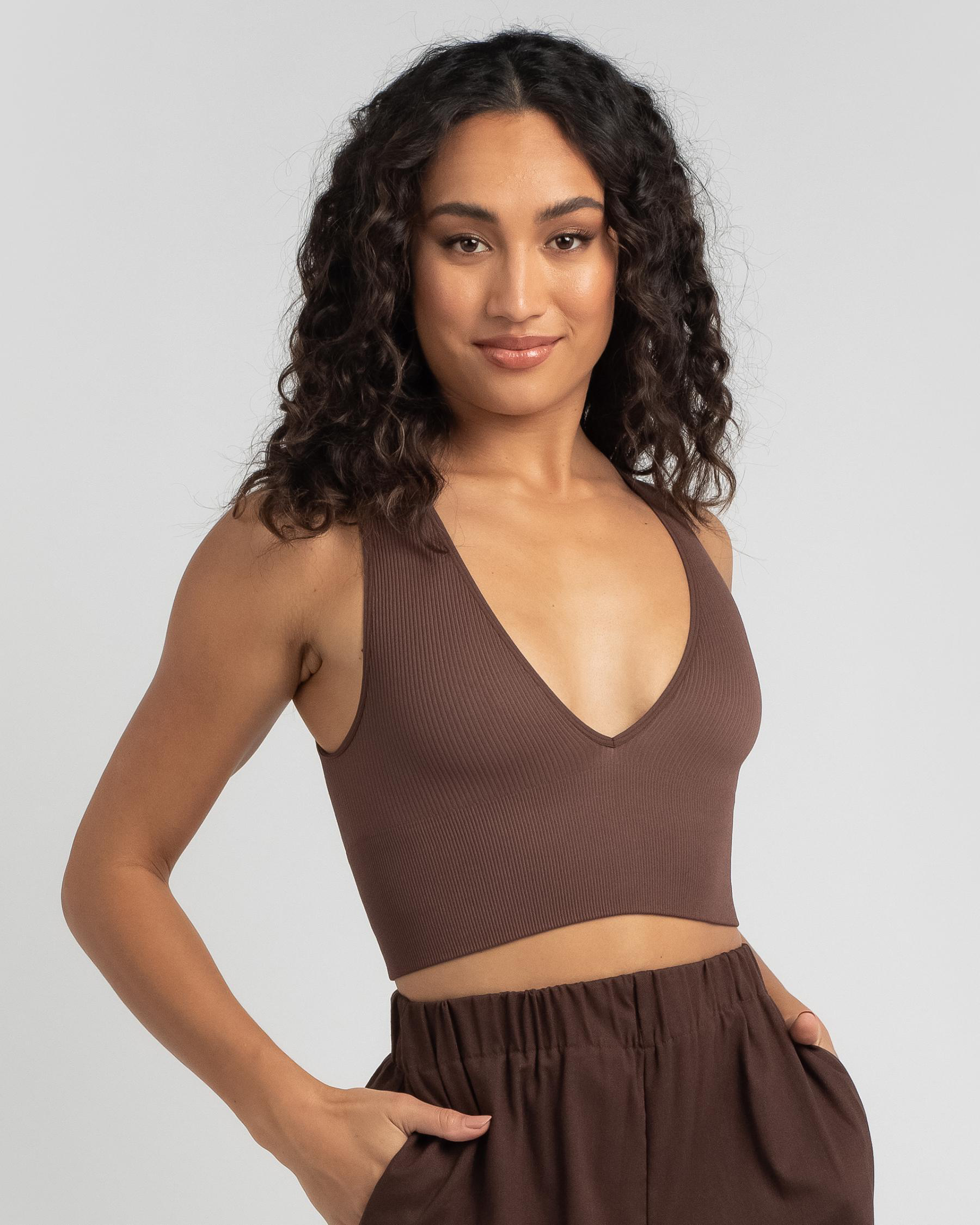 Shop Mooloola Everlong Top In Chocolate - Fast Shipping & Easy Returns ...
