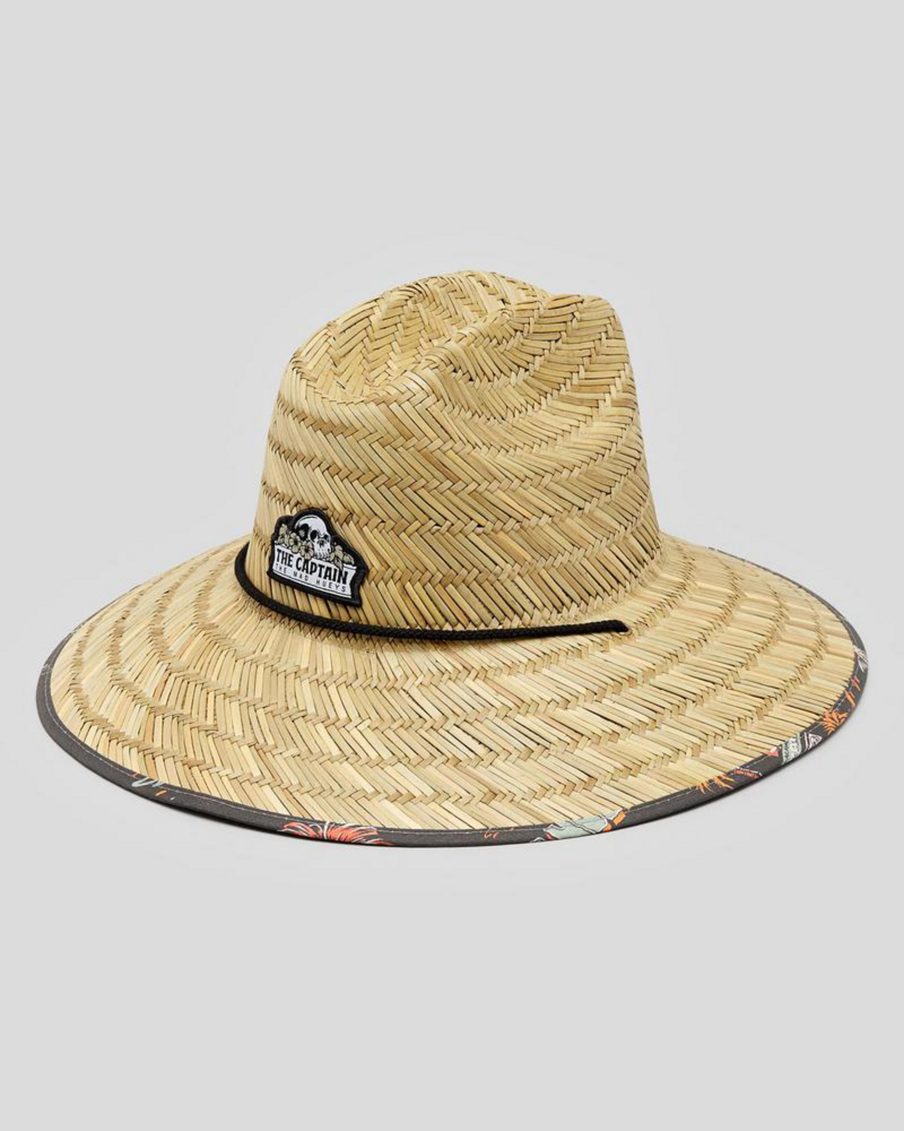 Shop The Mad Hueys Dirty Vacation Straw Hat In Black - Fast Shipping ...
