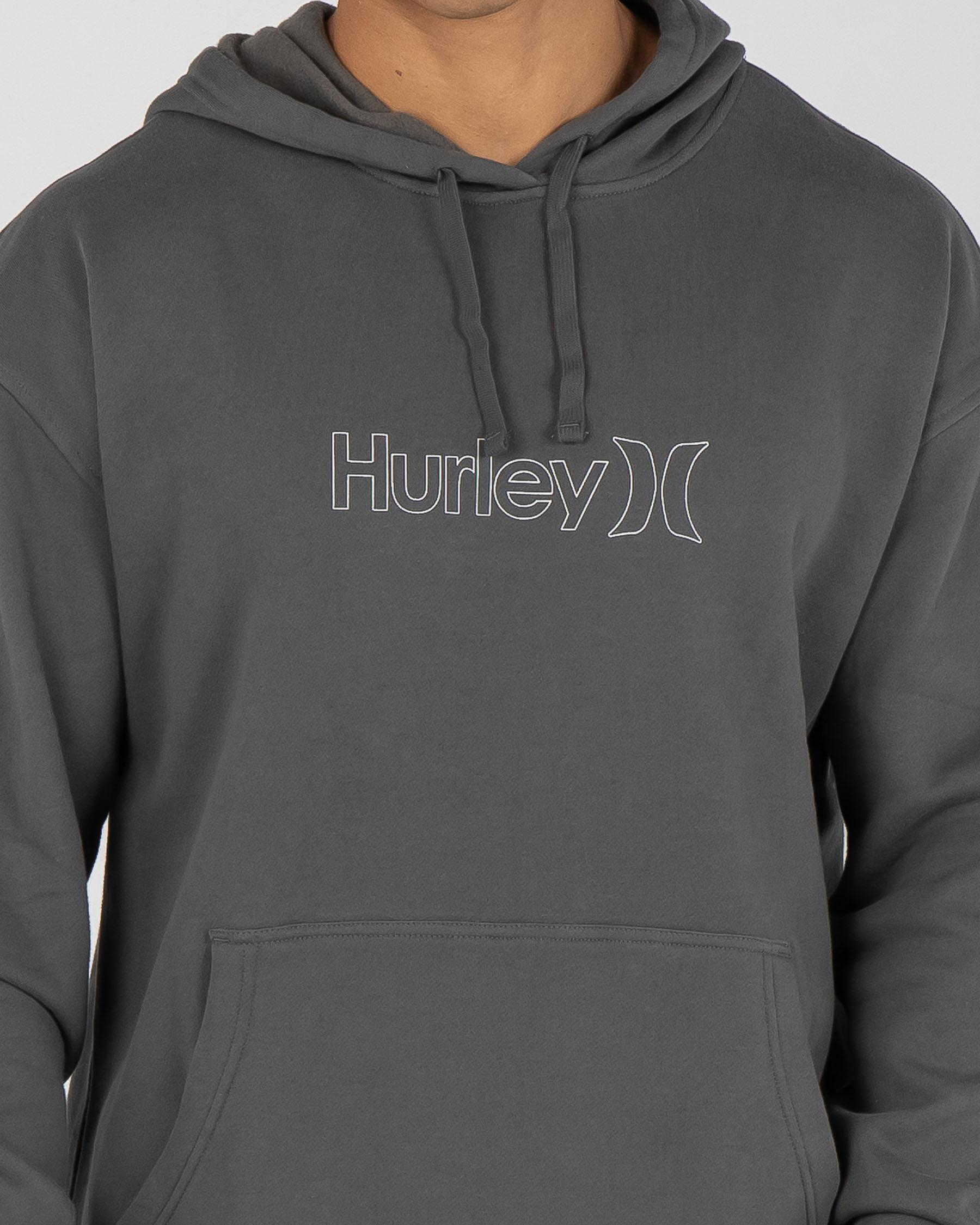 Shop Hurley One and Only Outline Hoodie In Iron Grey - Fast Shipping ...