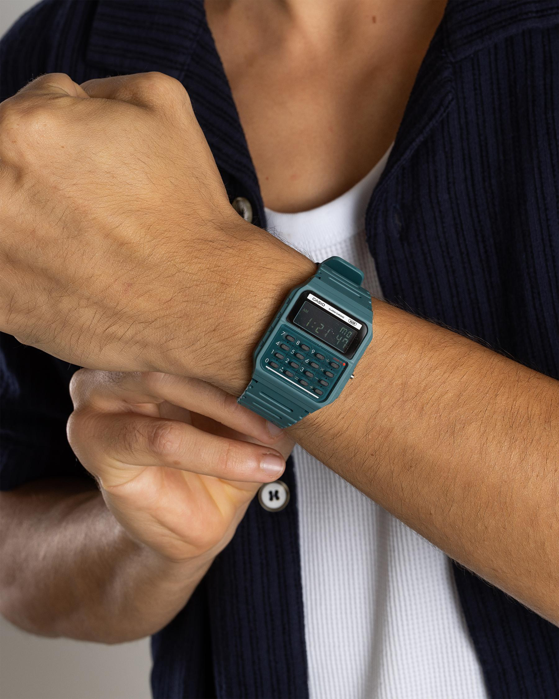 Shop Casio CA53WB-3B Watch In Teal - Fast Shipping & Easy Returns ...