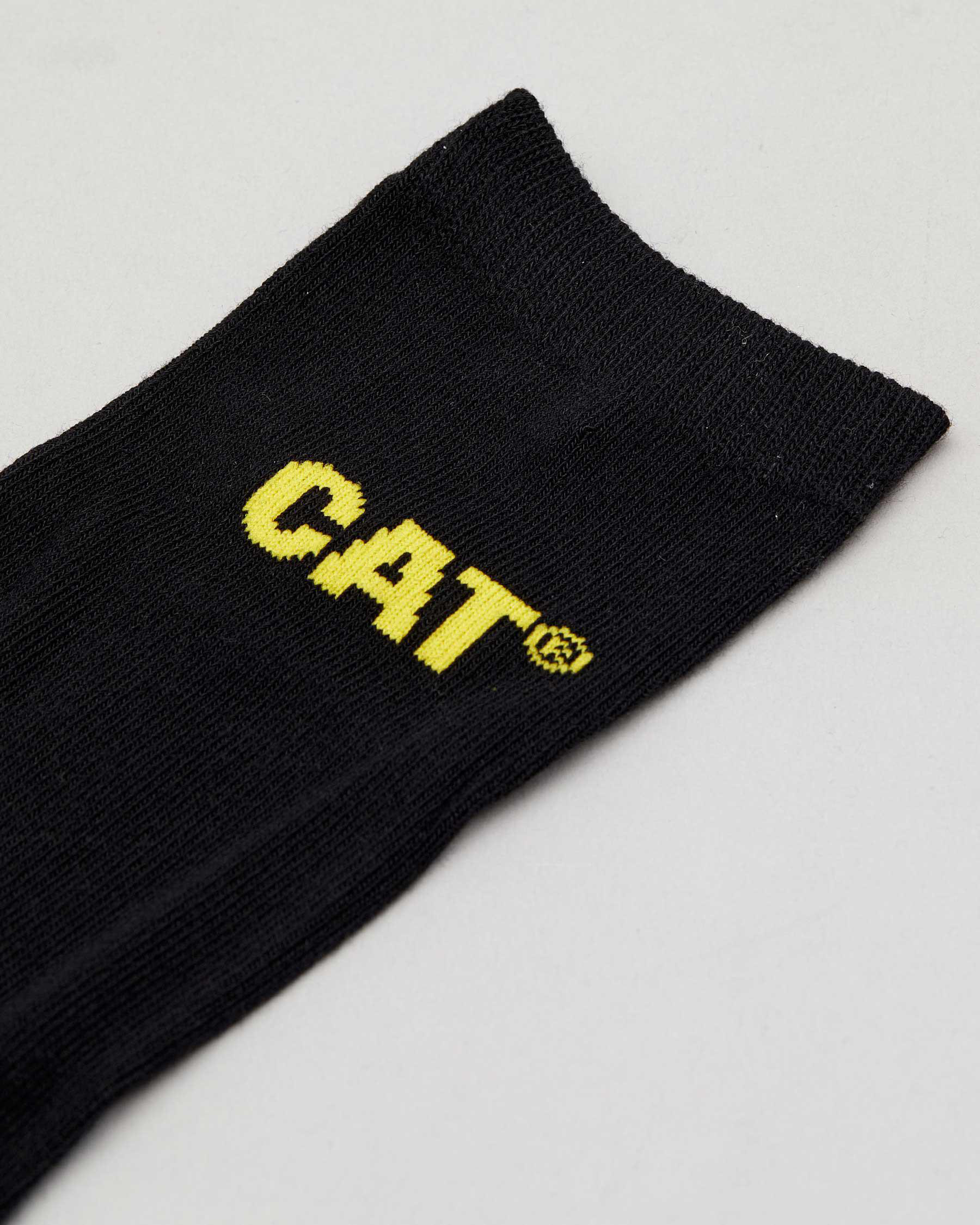 Shop Cat Crew Sock 3 Pack In Black/yellow - Fast Shipping & Easy ...