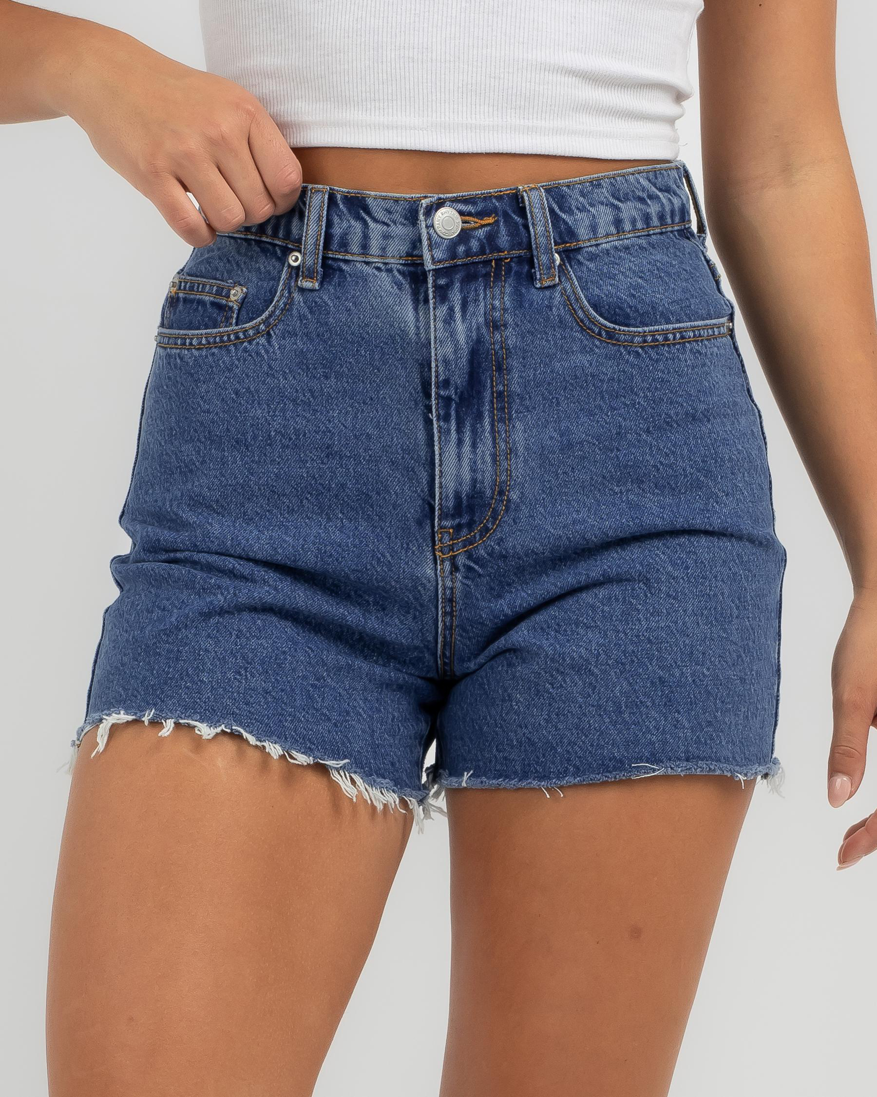 Shop Rhythm Staple Denim Shorts In Dark Blue - Fast Shipping & Easy ...